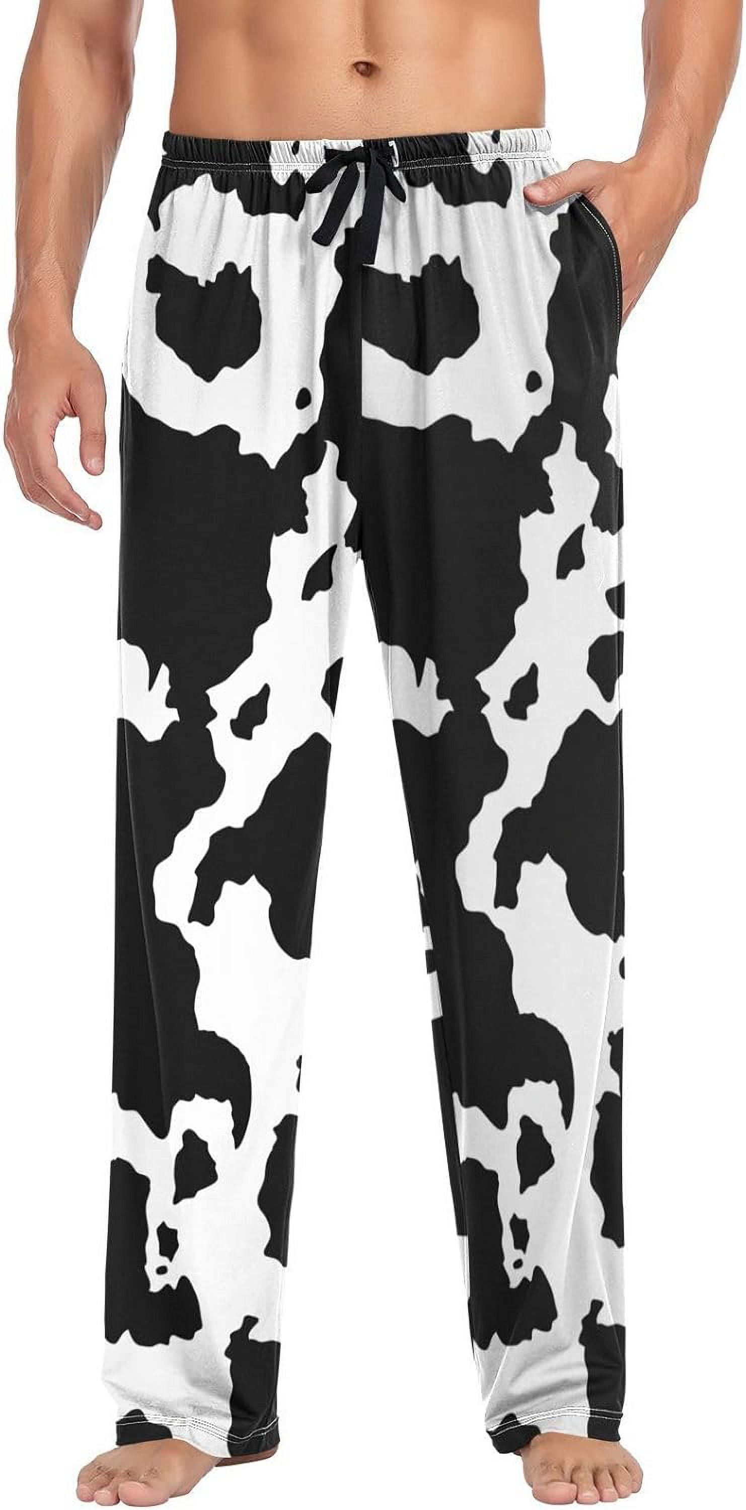 FREEAMG Cow Cotton Pajama Pant for Men, Super Soft Lightweight Lounge ...