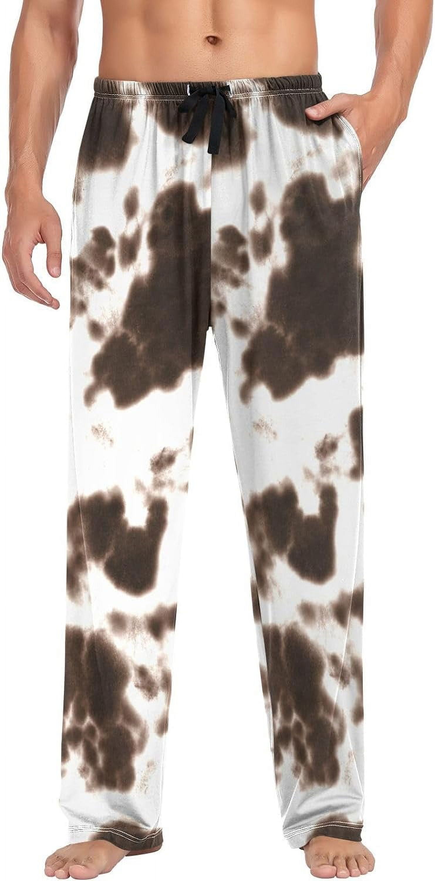 FREEAMG Cow Cotton Pajama Pant for Men, Super Soft Lightweight Lounge ...