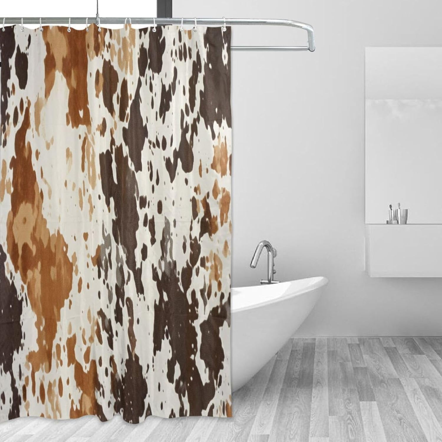 FREEAMG Cow Print Shower Curtain, Waterproof Fabric Shower Curtains ...