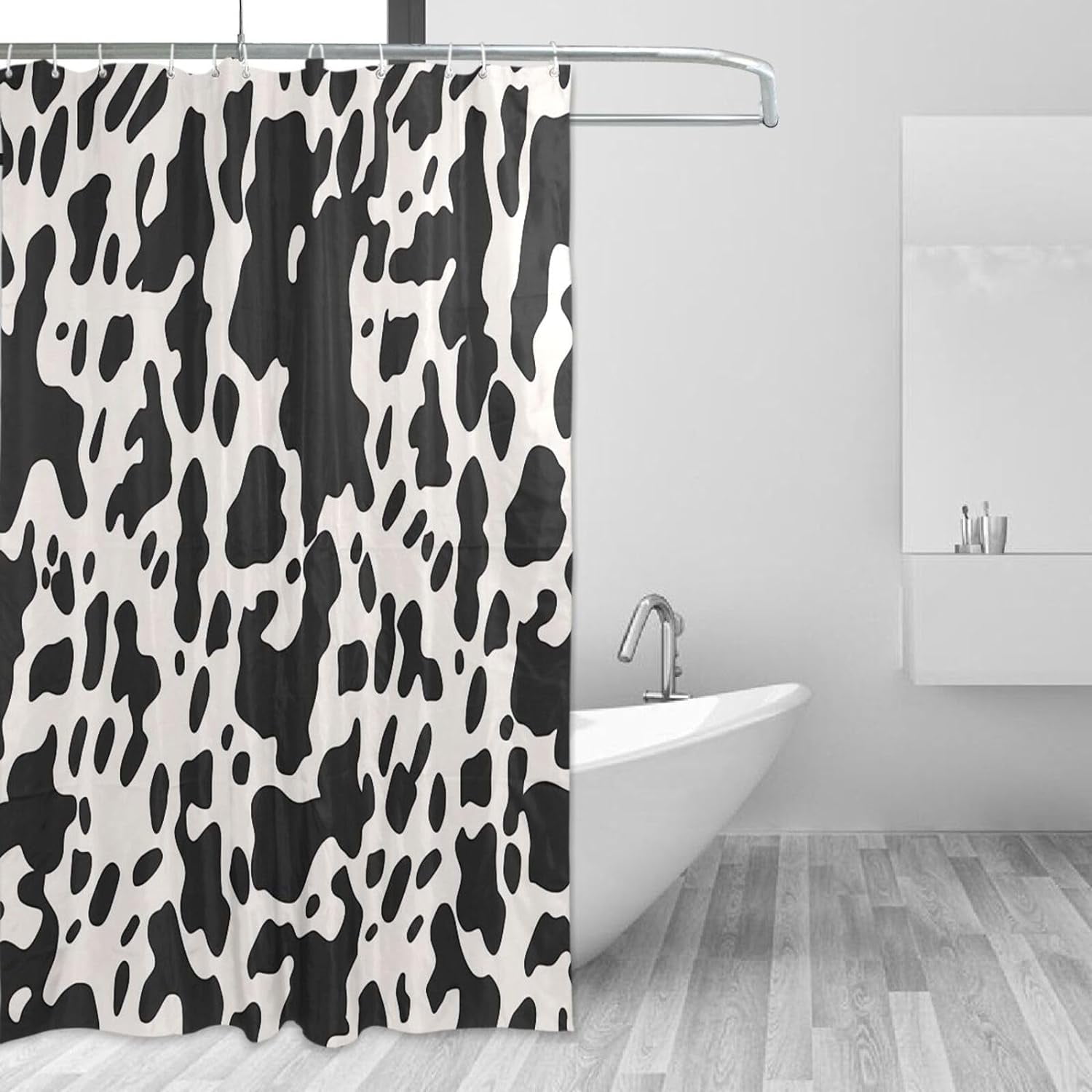 FREEAMG Cow Print Shower Curtain, Waterproof Fabric Shower Curtains ...