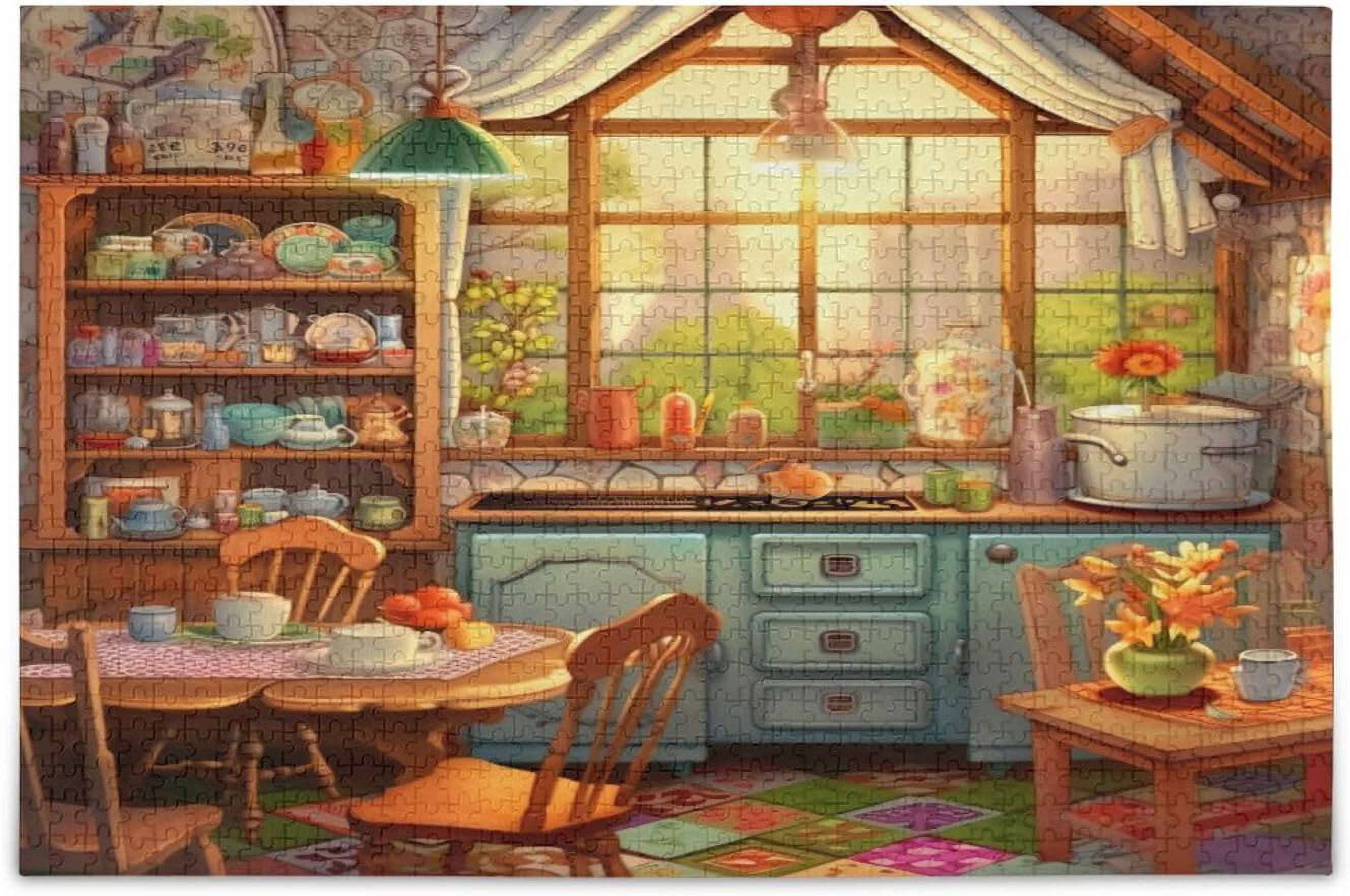 FREEAMG Cozy Kitchen Jigsaw Puzzles for Adults 1000 Piece, Puzzles for ...