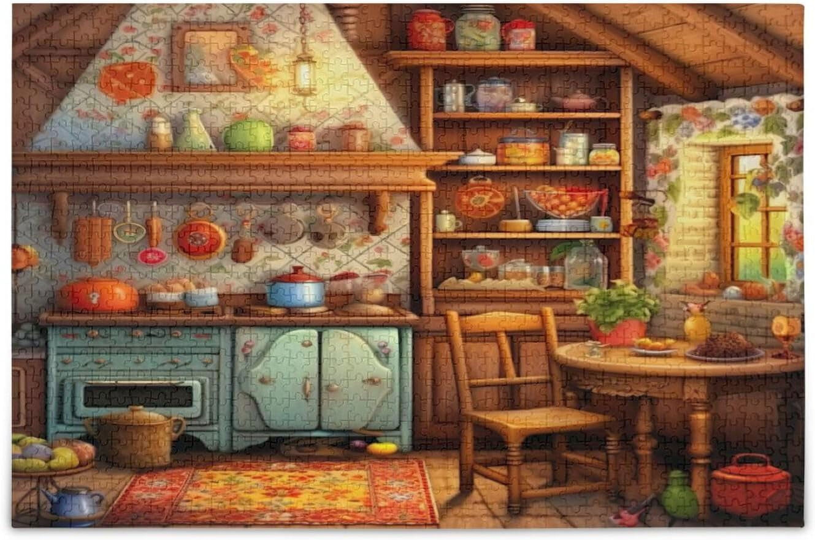 FREEAMG Cozy Kitchen Jigsaw Puzzles for Adults 500 Piece, Puzzles for ...