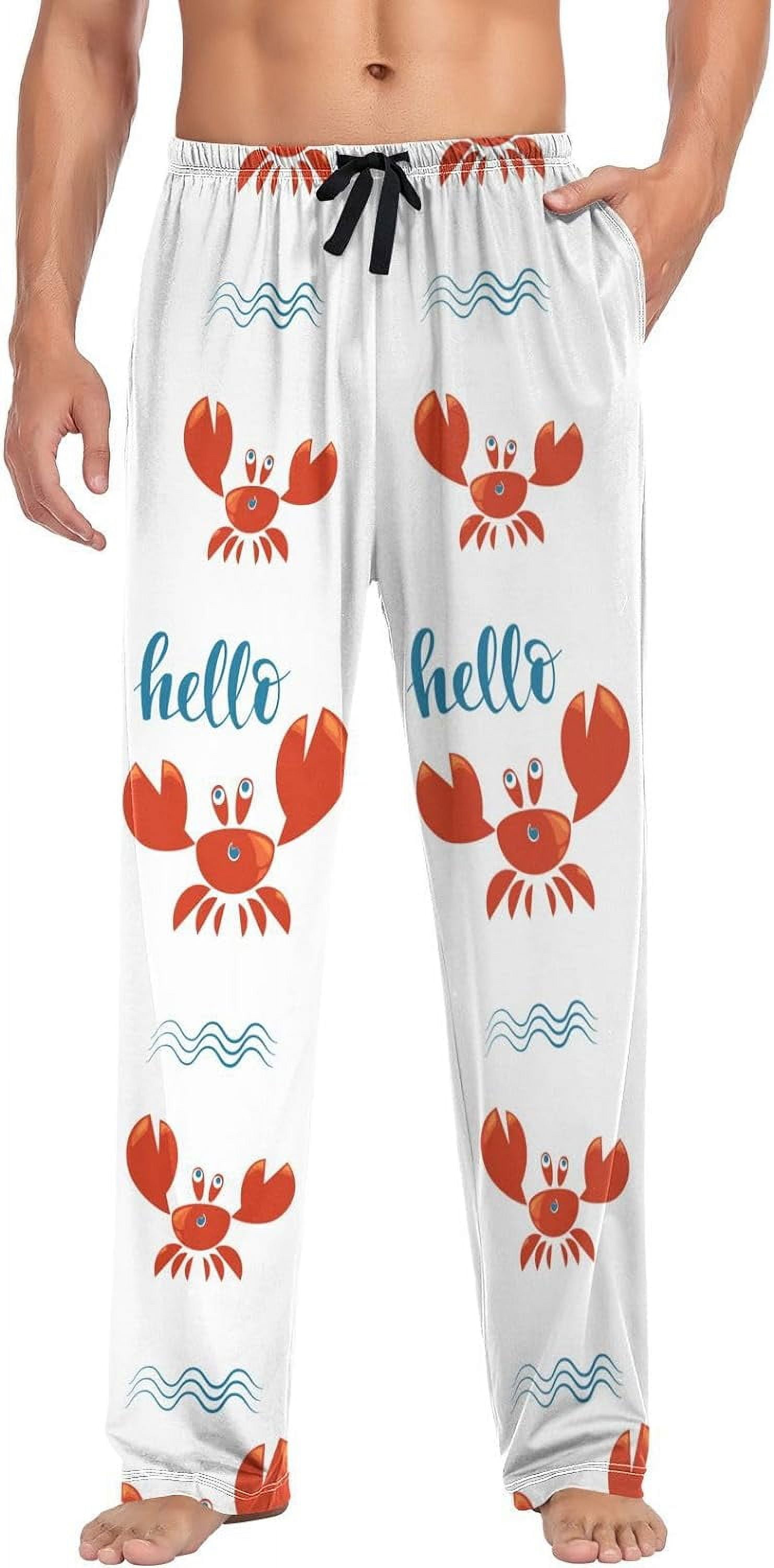 FREEAMG Crabs Cotton Pajama Pant for Men, Super Soft Lightweight Lounge ...