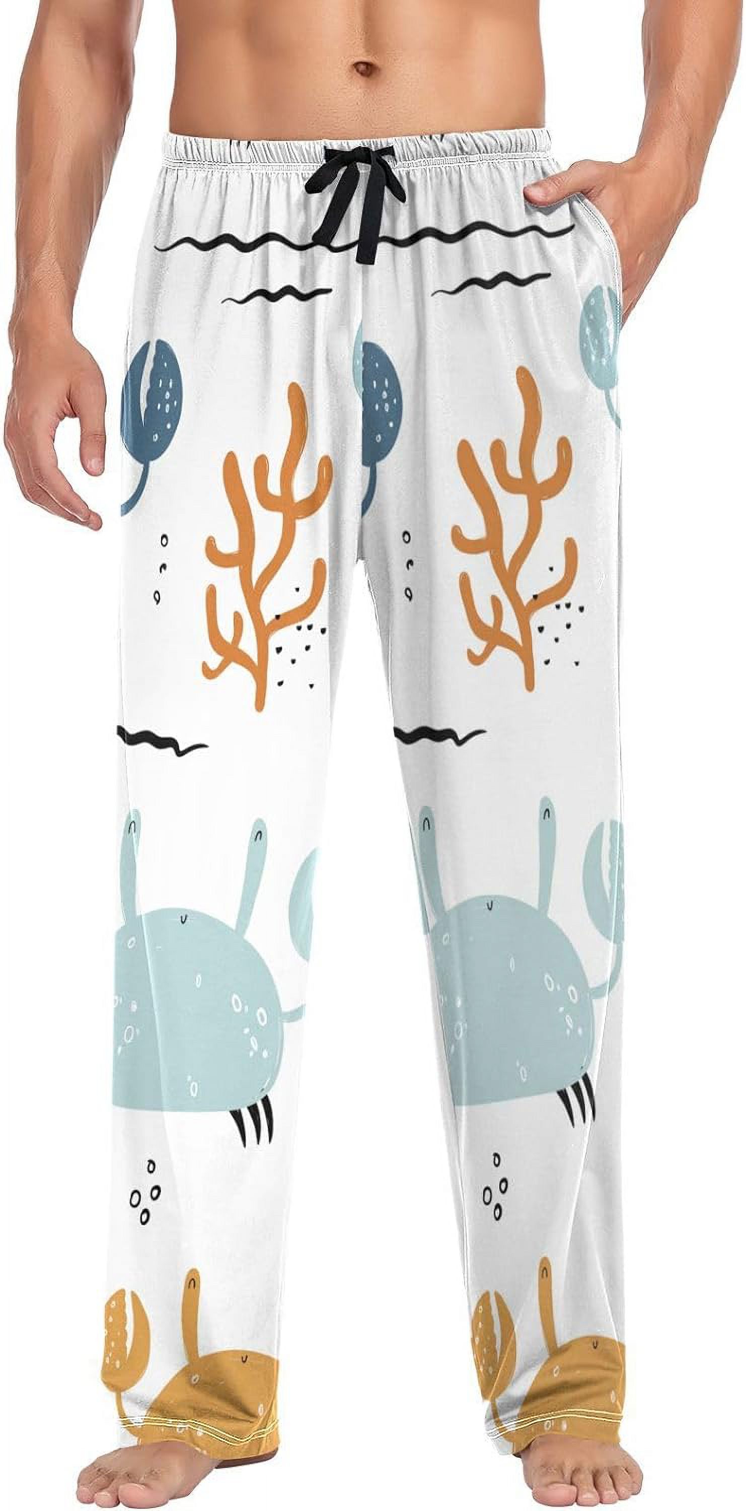 FREEAMG Crabs Cotton Pajama Pant for Men, Super Soft Lightweight Lounge ...