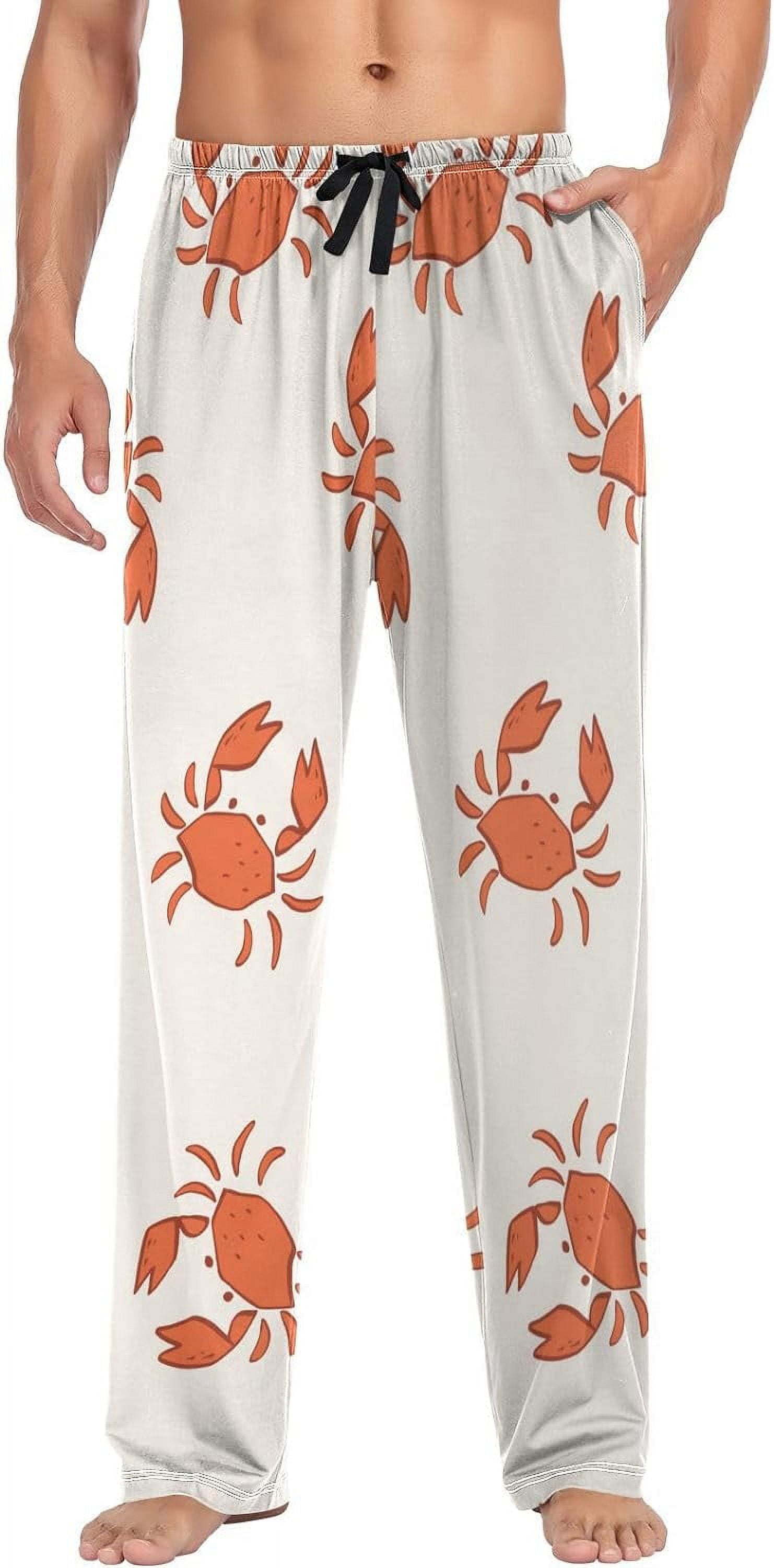 FREEAMG Crabs Cotton Pajama Pant for Men, Super Soft Lightweight Lounge ...