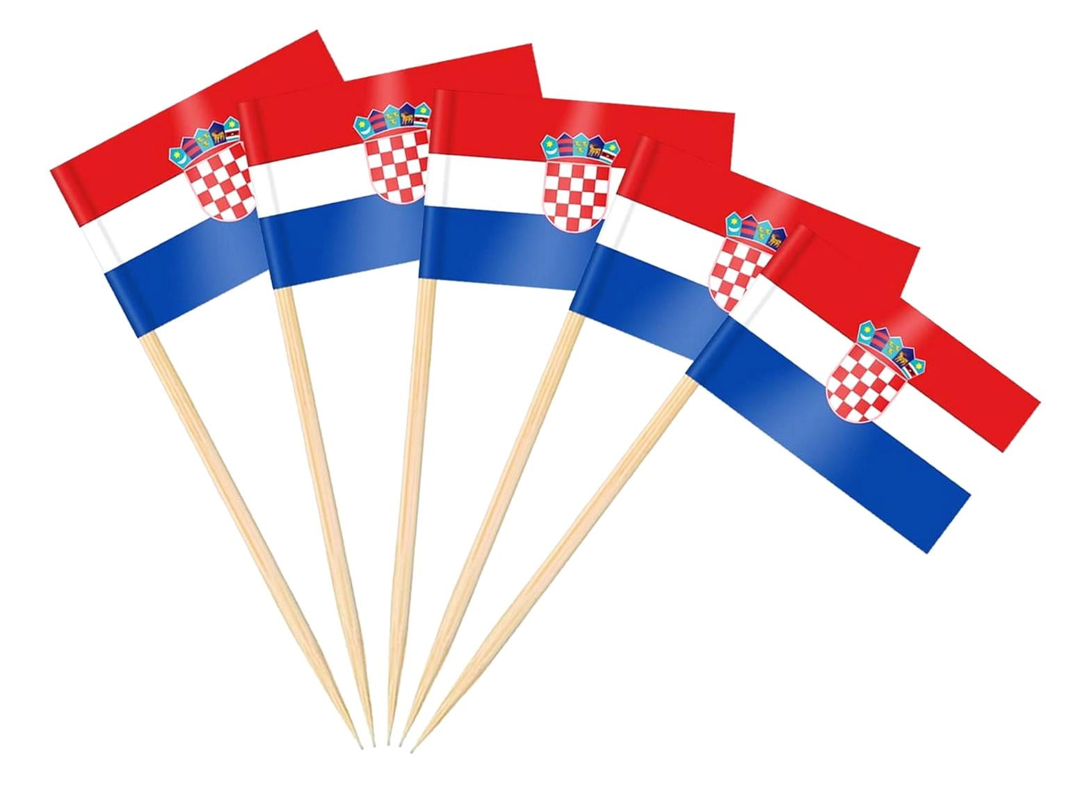 FREEAMG Croatia Flag Toothpicks, 100/200 Pieces Mini Croatia Flags for ...