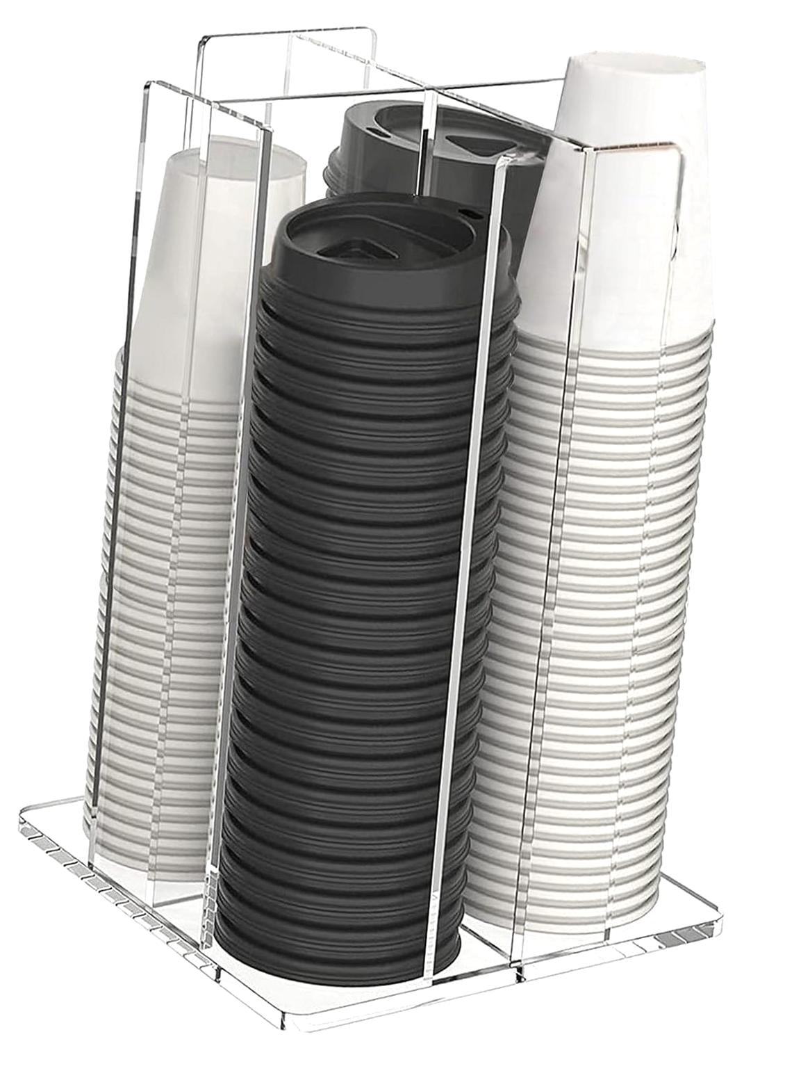 FREEAMG Cup and Lid Organizer, Coffee Cup Dispenser, Acrylic Cup Holder ...