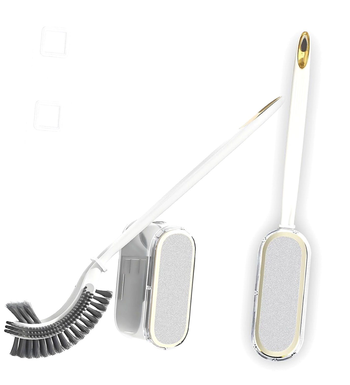 FREEAMG Curved Toilet and Holder Set 2 Pack - Under Rim Toilet Bowl ...