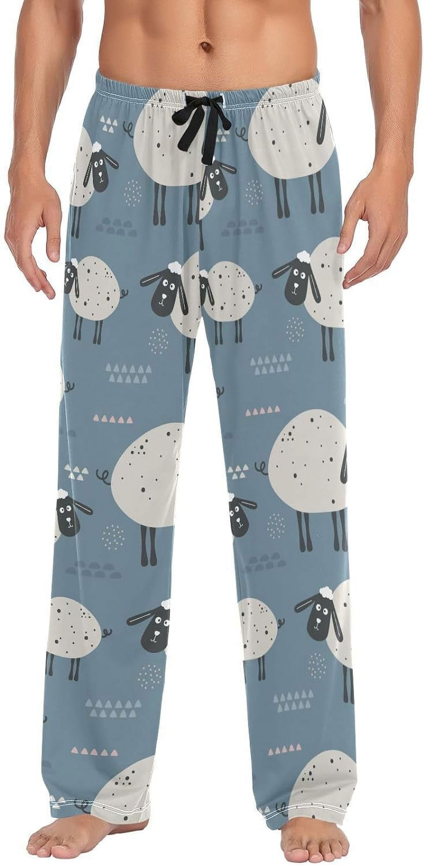 FREEAMG Cute Black Face Sheep Pajama Pants for Men, Men's Separate ...