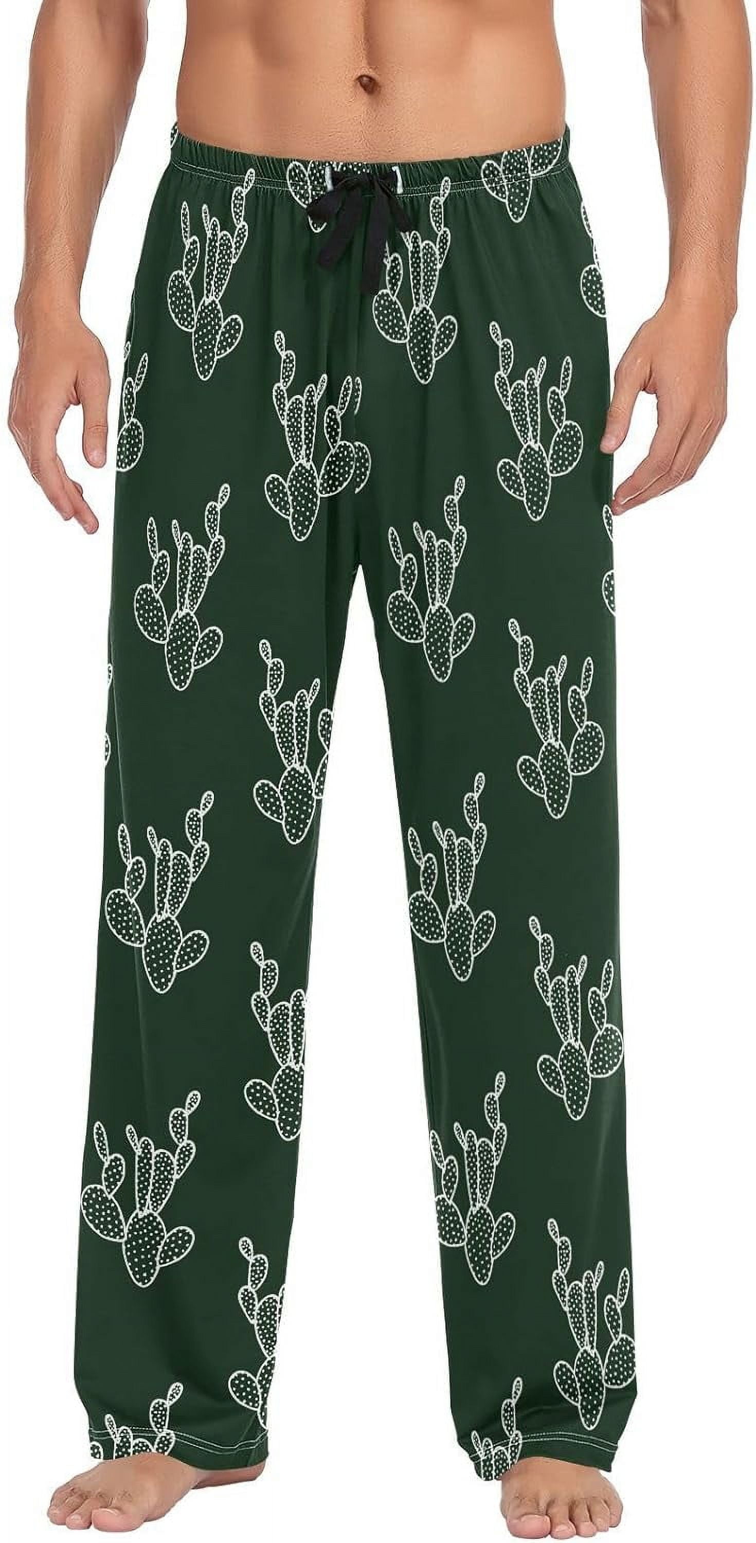FREEAMG Cute Botanical Cactus Pajama Pants for Men, Men's Separate ...