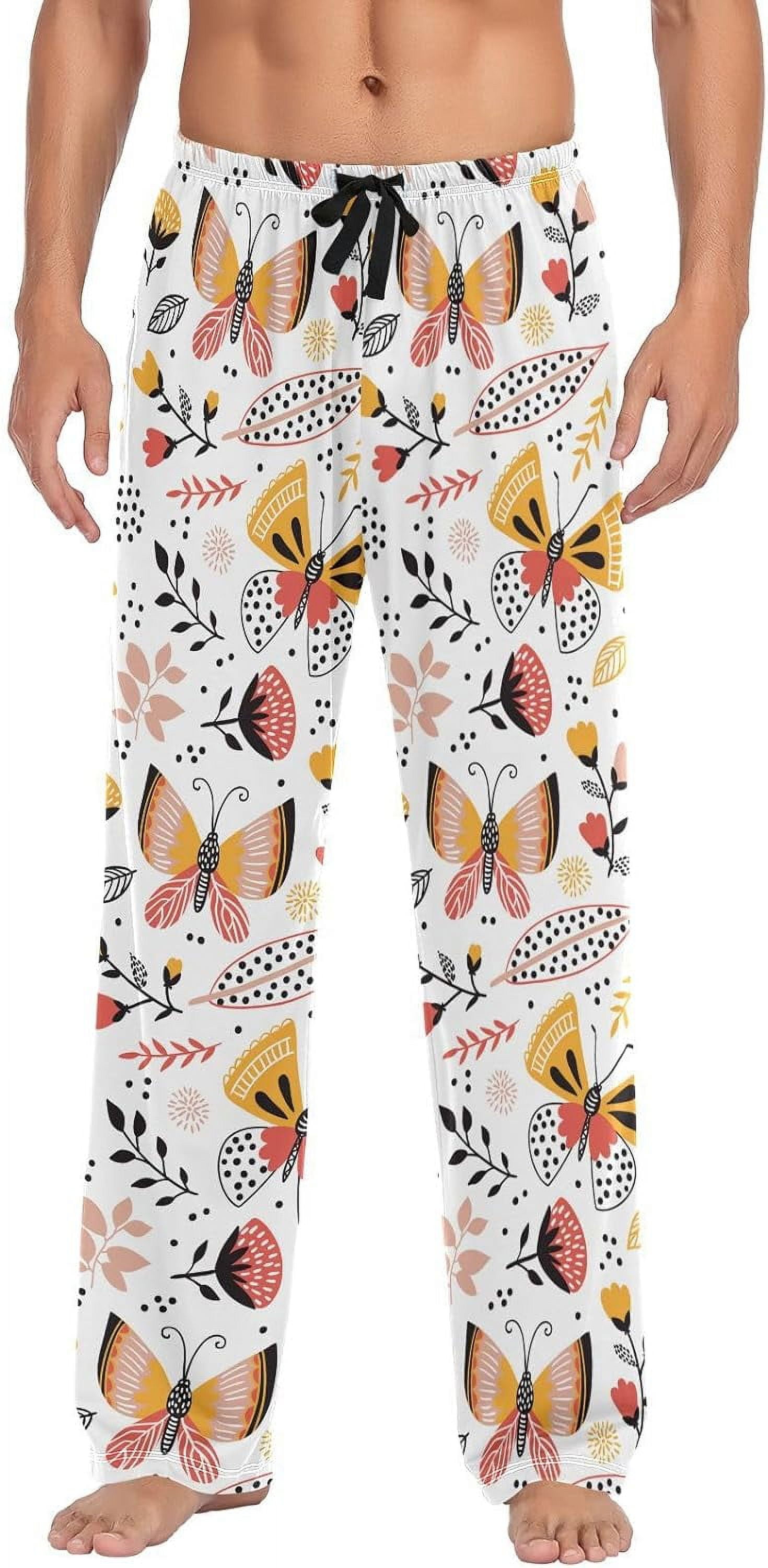 FREEAMG Cute Butterfly Pajama Pants for Men, Men's Separate Bottoms ...