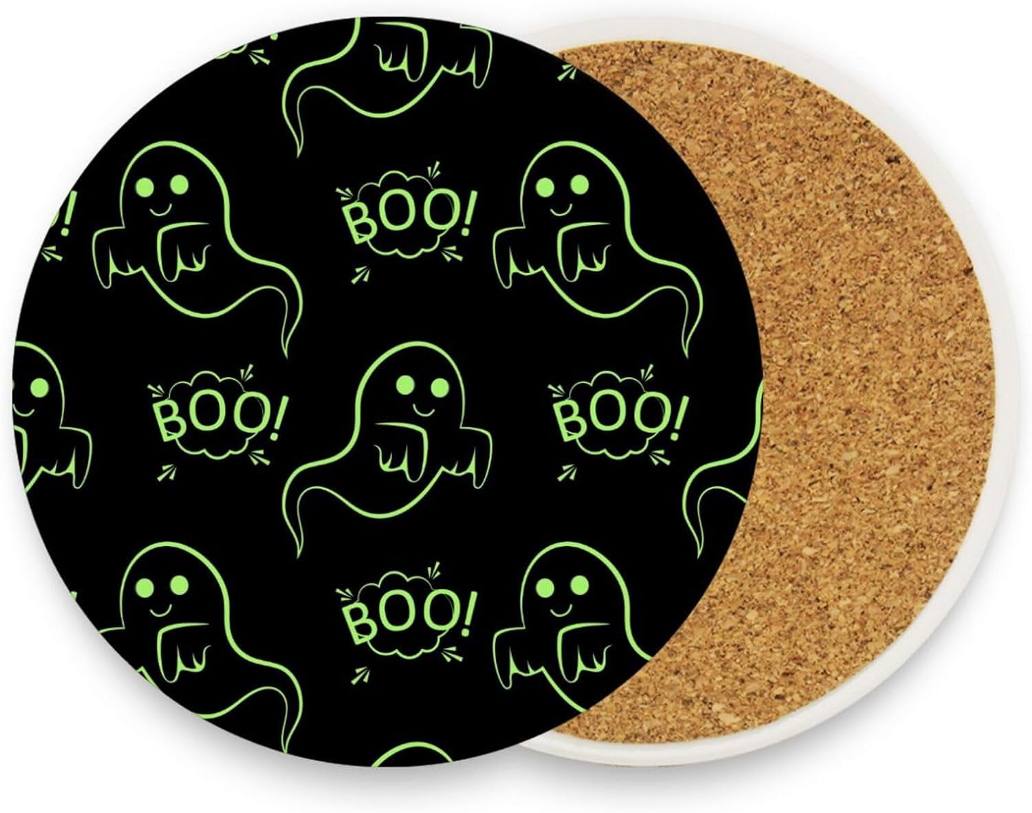 FREEAMG Cute Cartoon Boo Coasters for Drinks Set of 2, Absorbent ...