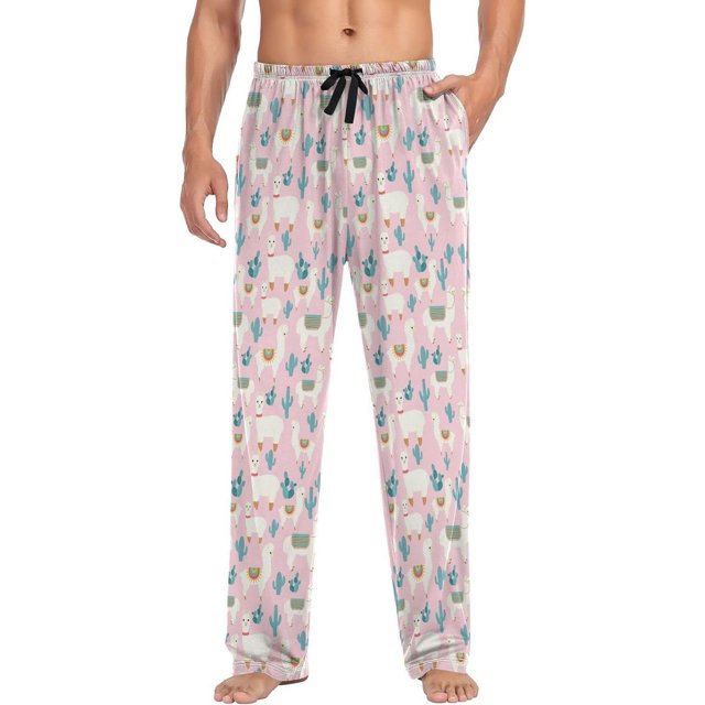 Freeamg Cute Cartoon Llama Pajama Pants For Men Mens Separate Bottoms