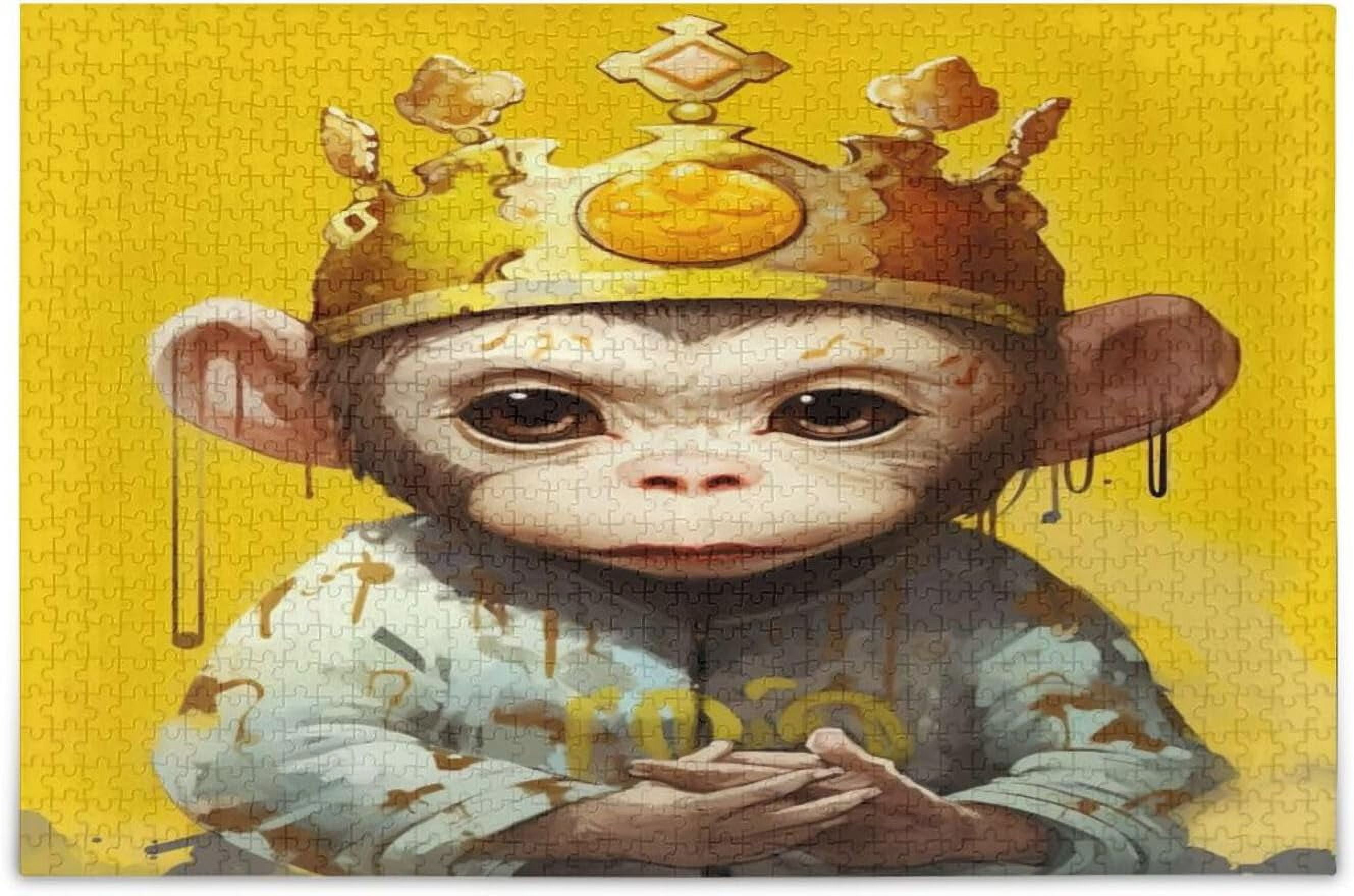 FREEAMG Cute Cartoon Monkey Jigsaw Puzzles for Adults or Kids 500 Piece ...