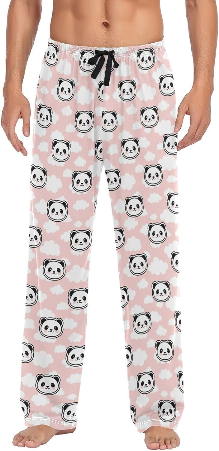 FREEAMG Cute Cartoon Panda Pajama Pants for Men, Men's Separate Bottoms ...