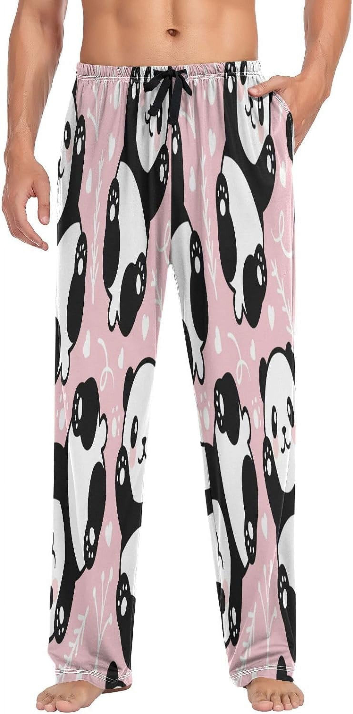 FREEAMG Cute Cartoon Panda Pajama Pants for Men, Men's Separate Bottoms ...