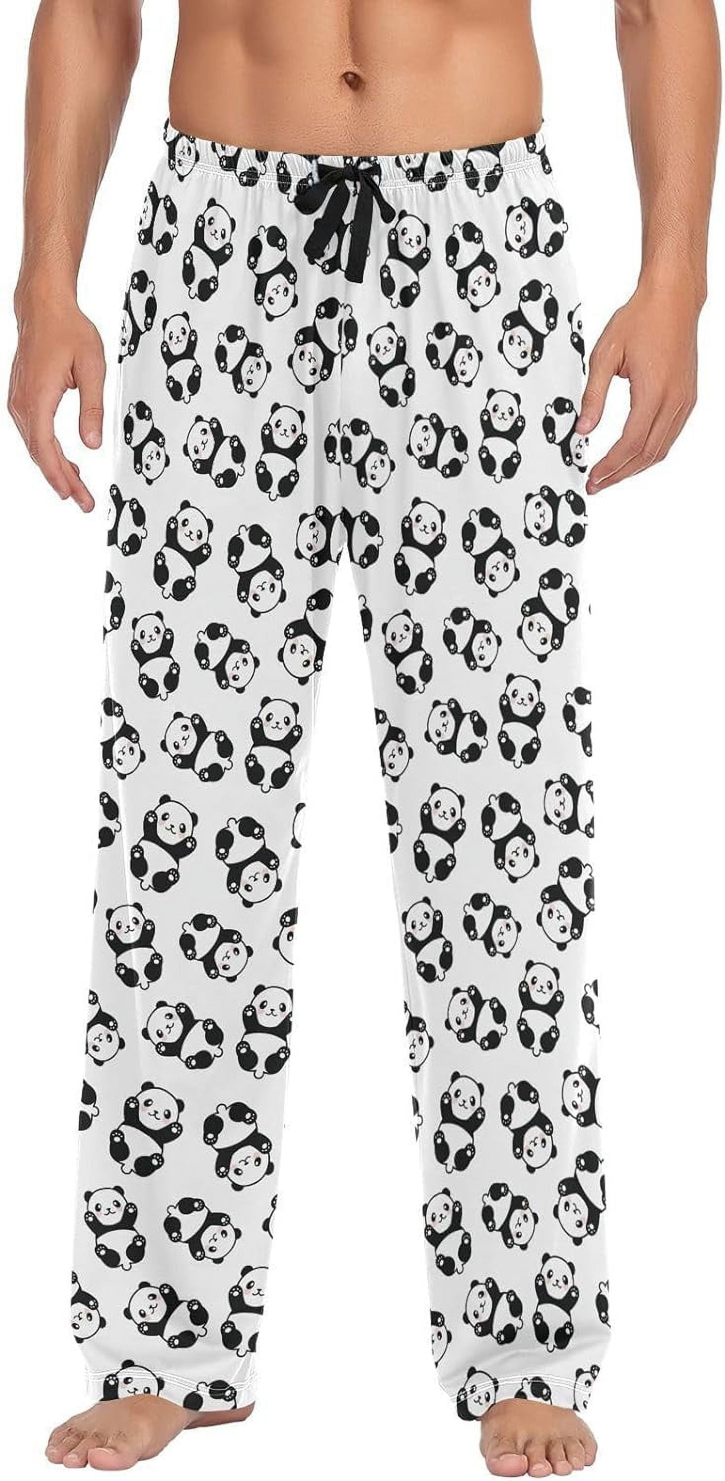 FREEAMG Cute Cartoon Panda Pattern Pajama Pants for Men, Men's Separate ...