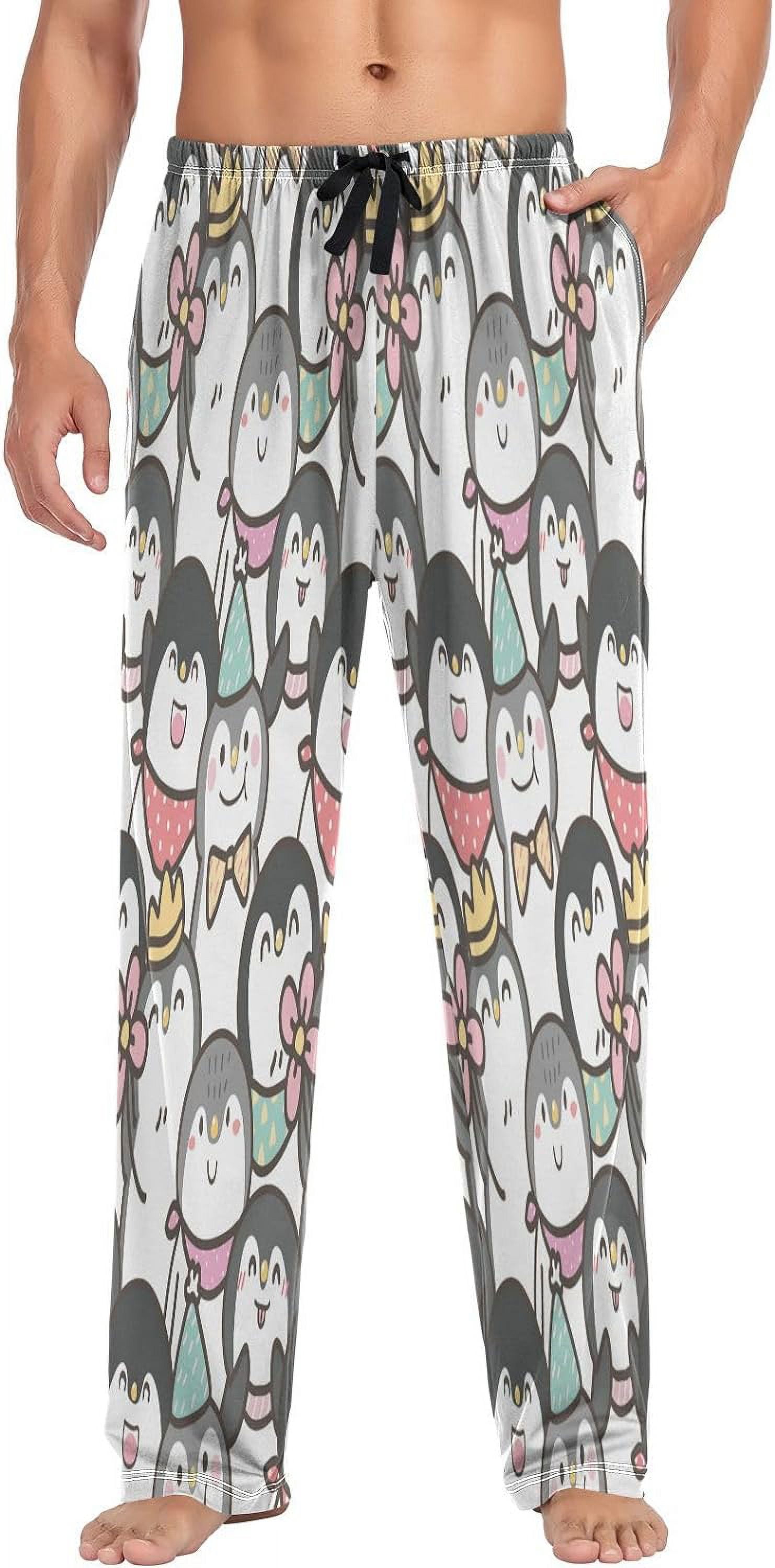 FREEAMG Cute Cartoon Penguin Pajama Pants for Men, Men's Separate ...