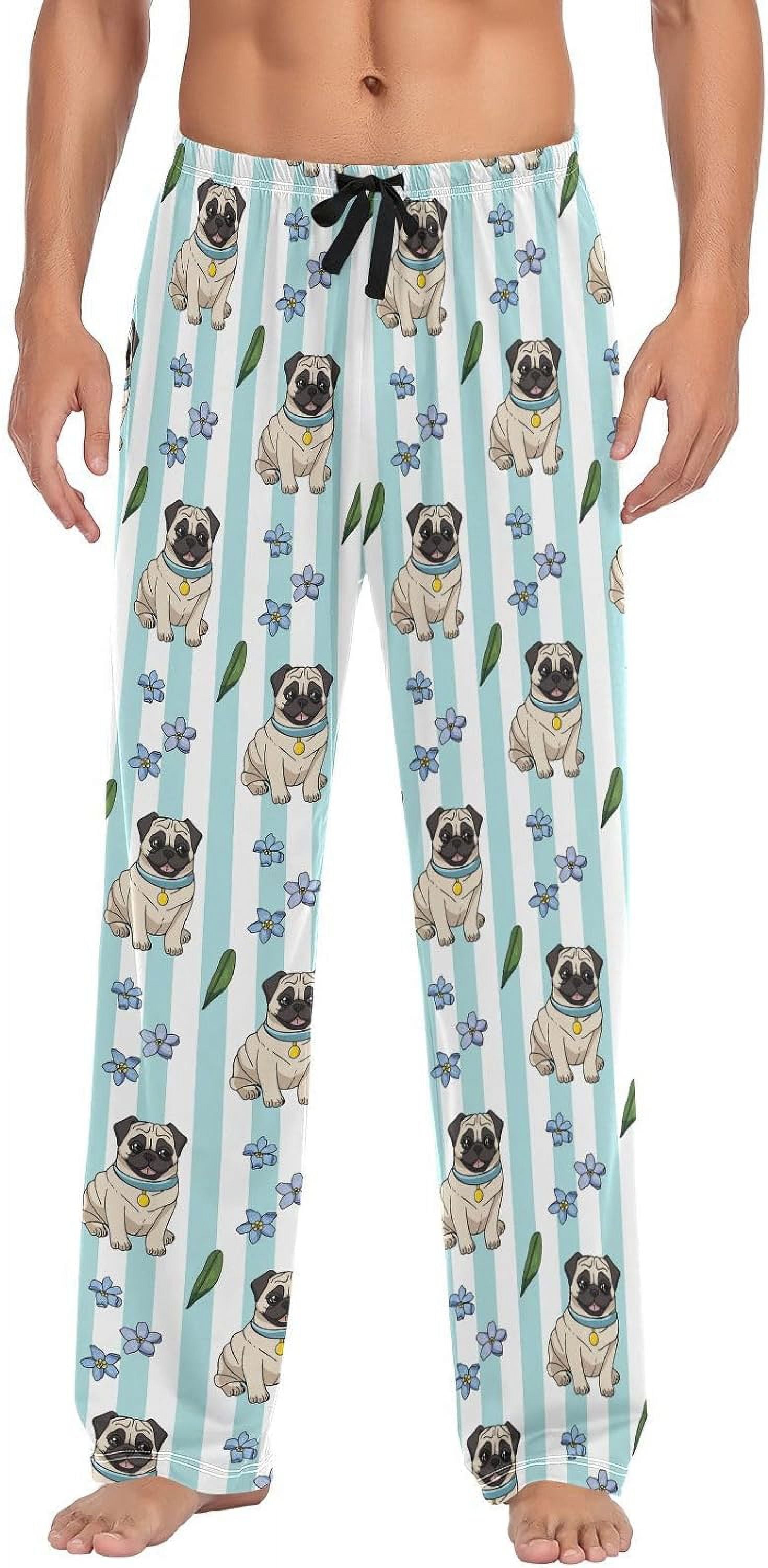 FREEAMG Cute Cartoon Pugs Pajama Pants for Men, Men's Separate Bottoms ...