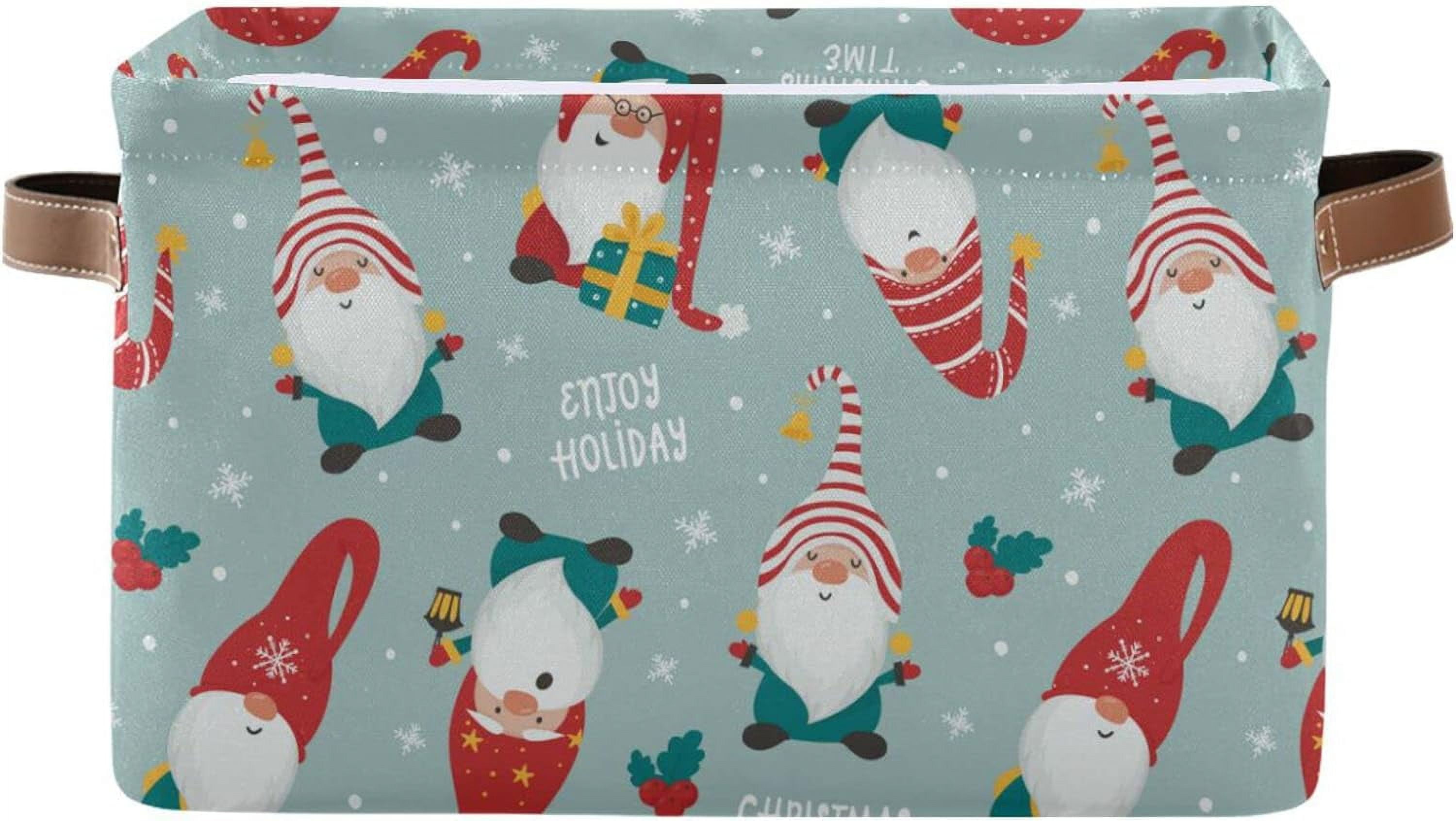 FREEAMG Cute Christmas Gnomes Foldable Storage Bin, Collapsible Sturdy ...