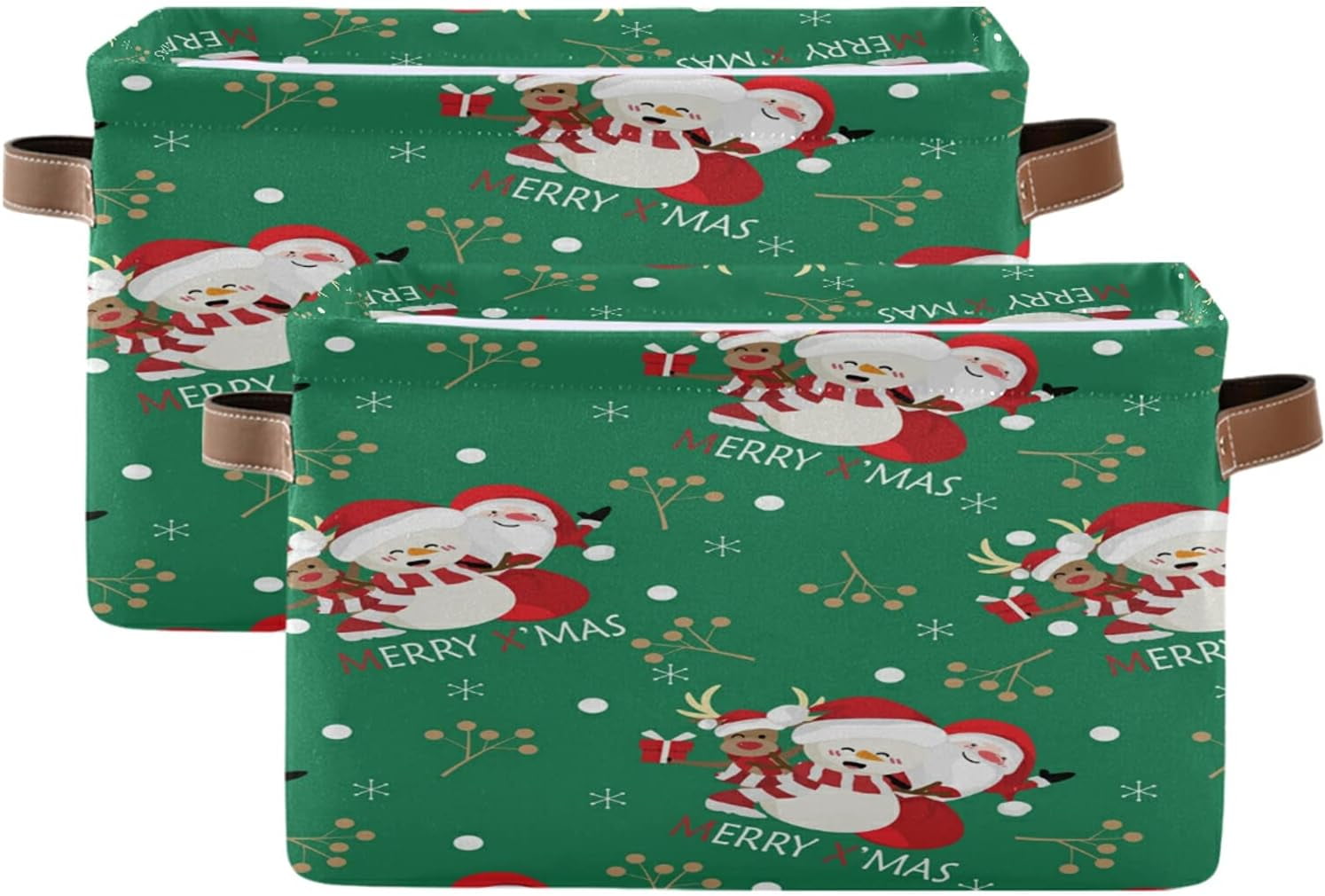 FREEAMG Cute Christmas Holidays Cartoon Character Storage Bin for Toy ...