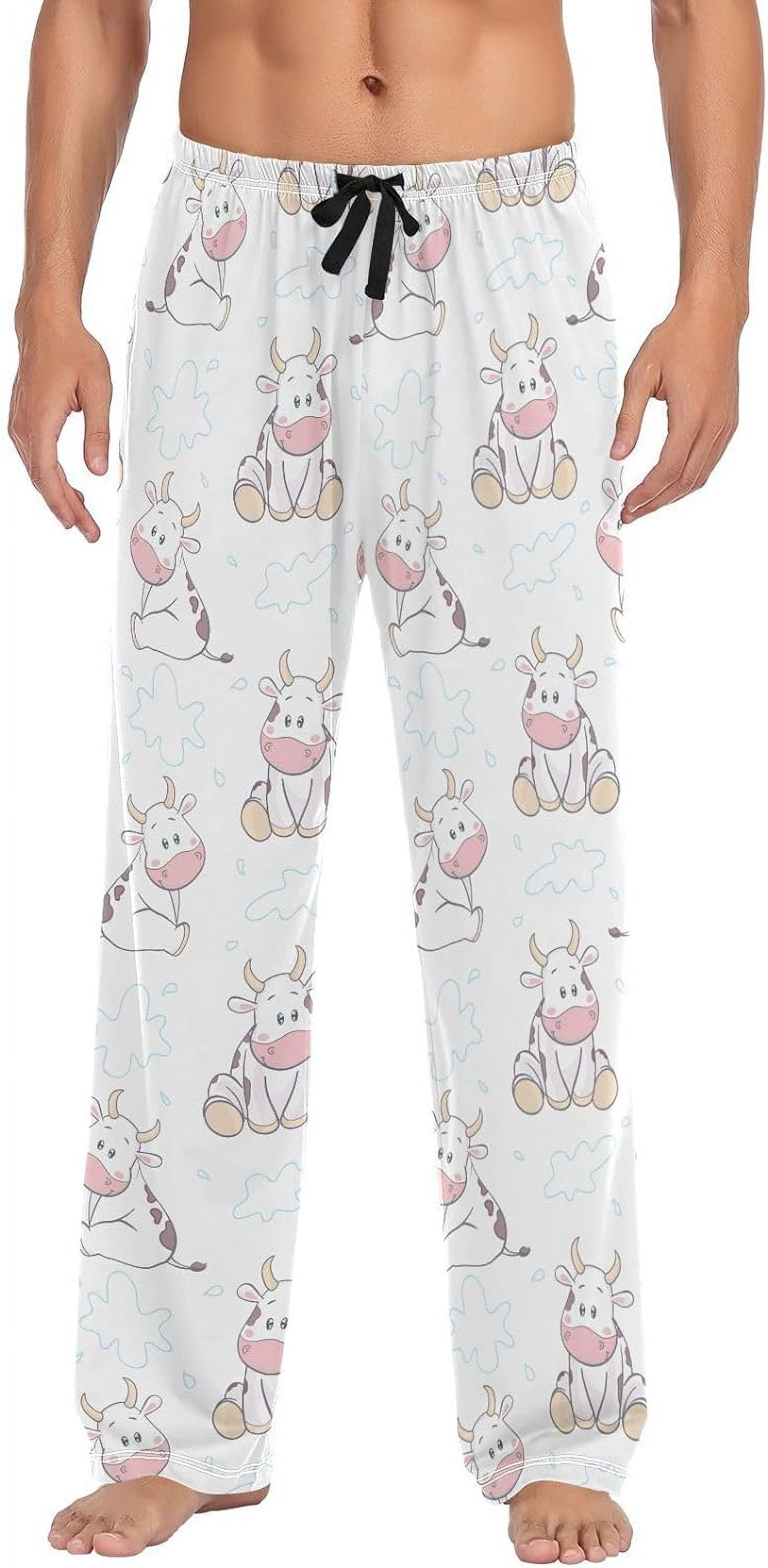 FREEAMG Cute Cow Pajama Pants for Men, Men's Separate Bottoms ...