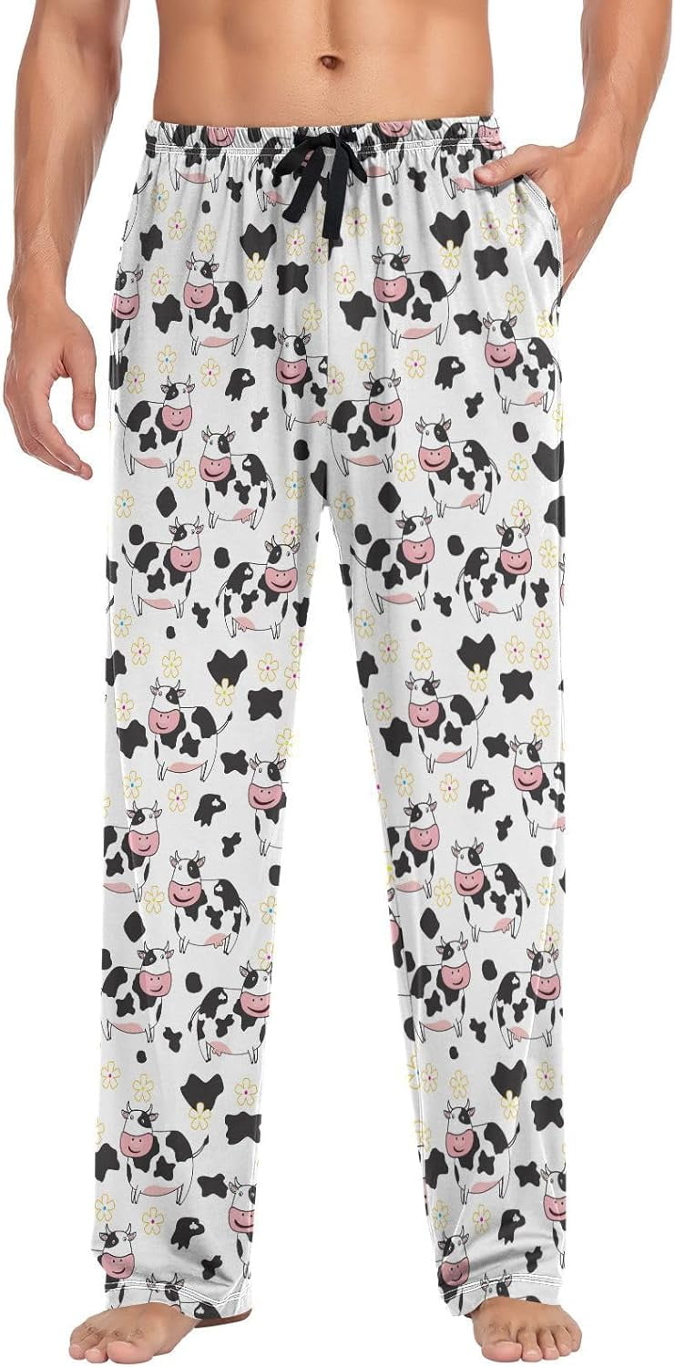 FREEAMG Cute Cow Pajama Pants for Men, Men's Separate Bottoms, Pure ...