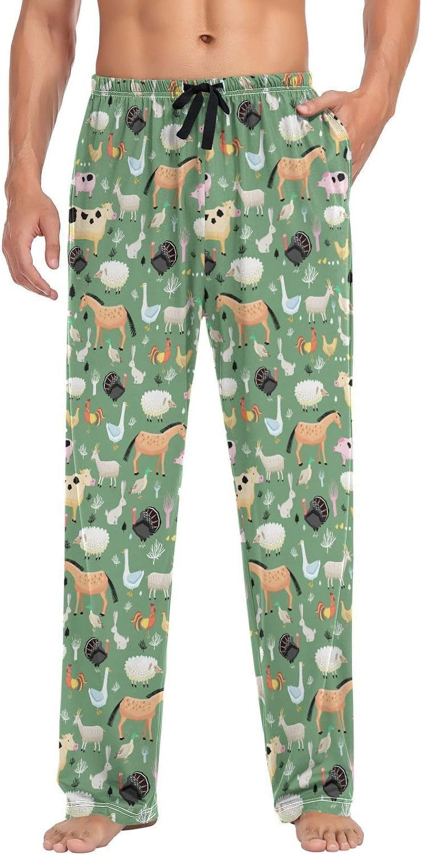 FREEAMG Cute Farm Animal Pajama Pants for Men, Men's Separate Bottoms ...