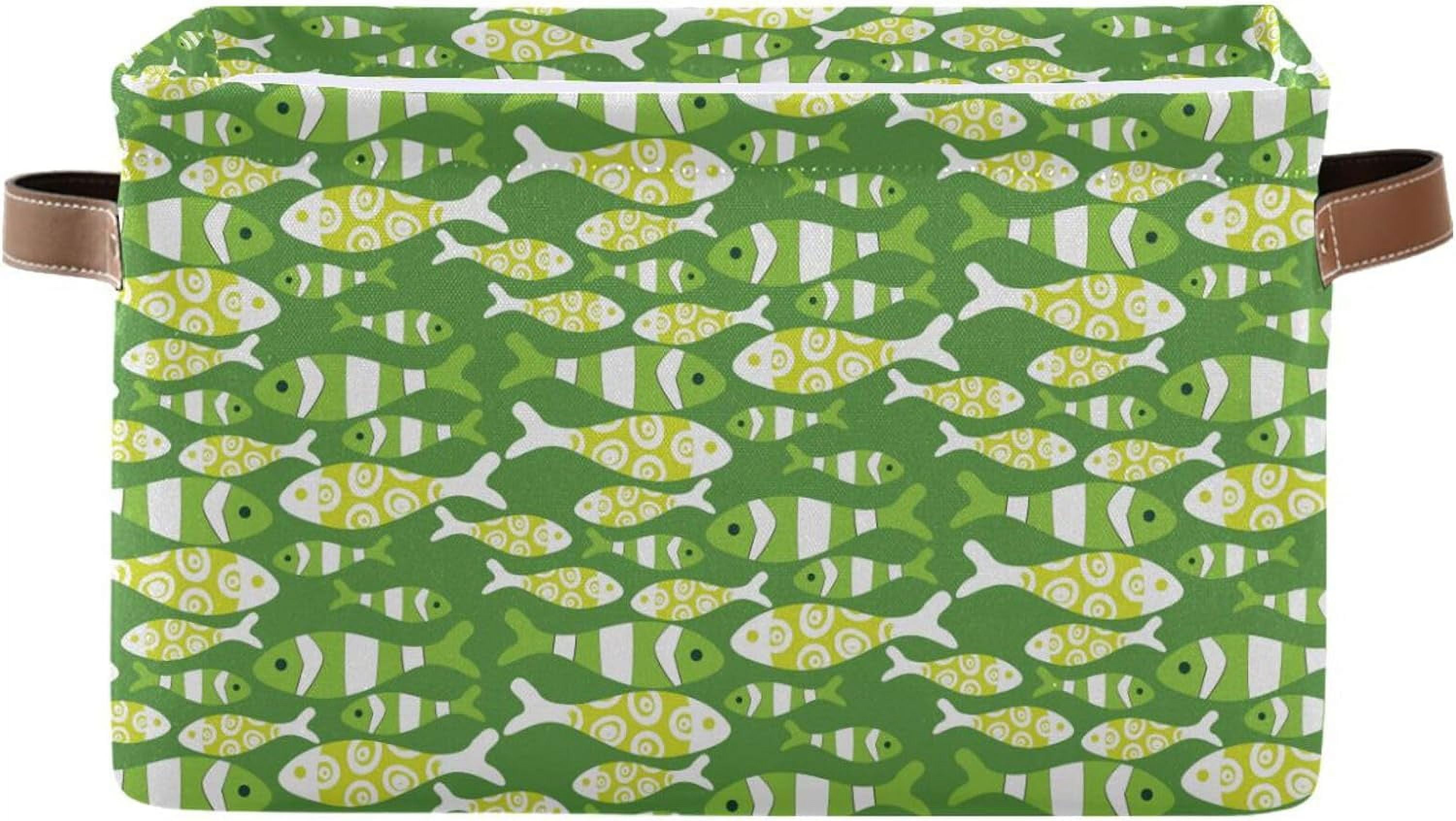 FREEAMG Cute Fish Foldable Canvas Storage Bin, Sturdy Fabric Storage ...