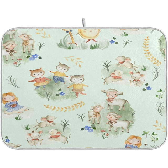 FREEAMG Cute Forest Animals Dish Drying Mats for Kitchen Counter, Heat ...