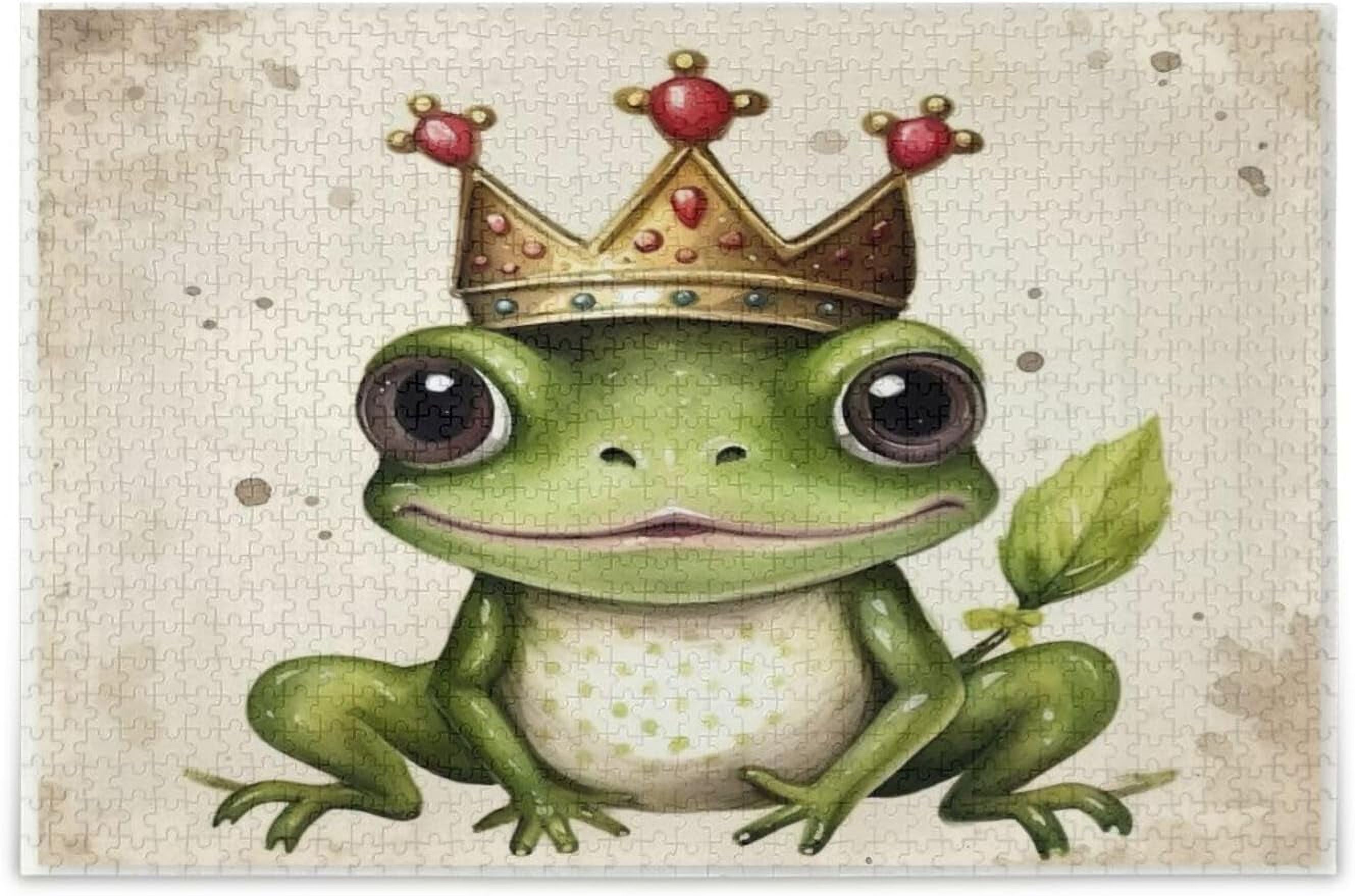 FREEAMG Cute Frog King Jigsaw Puzzles for Adults 1000 Pieces ...