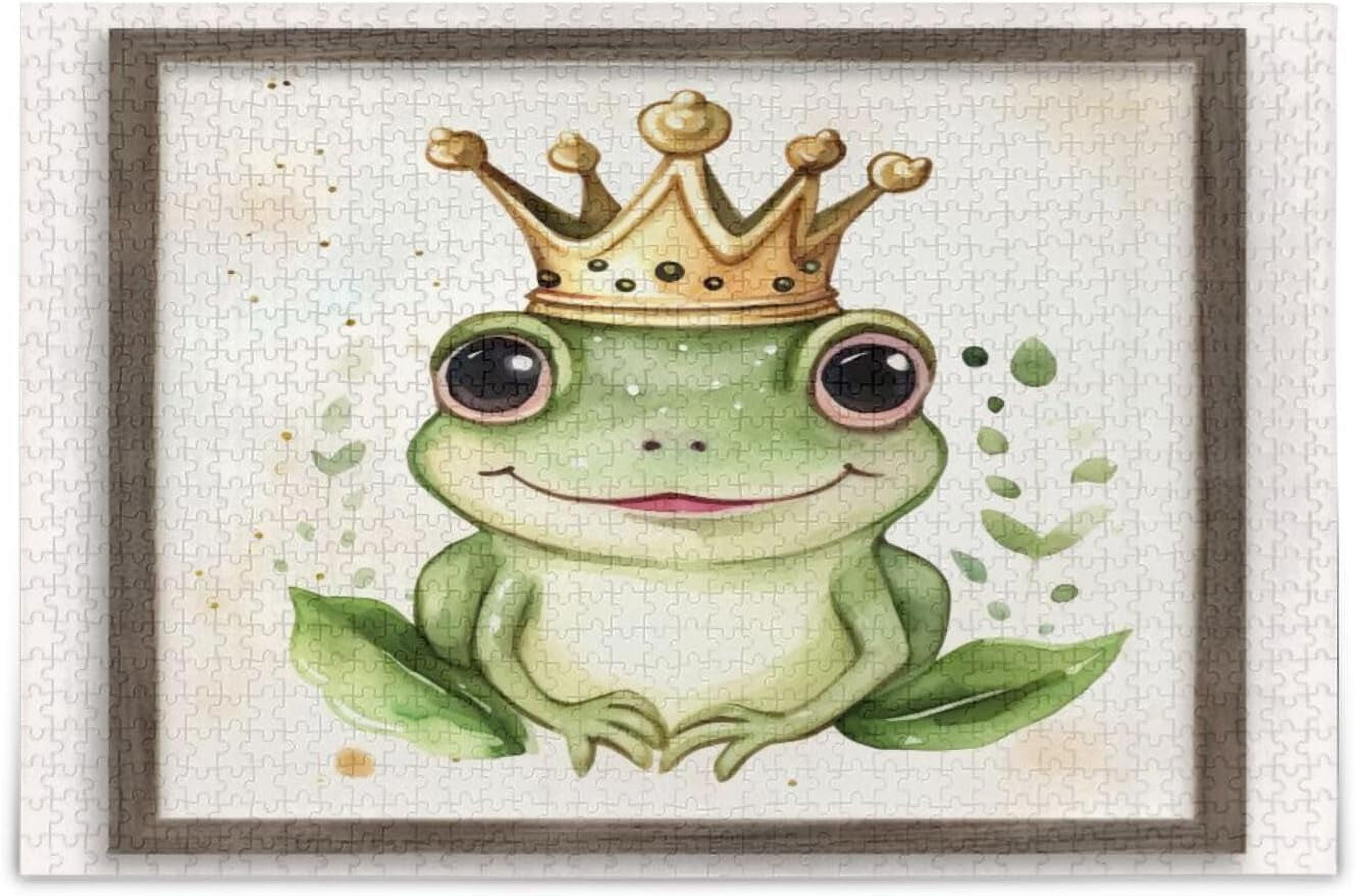 FREEAMG Cute Frog King Jigsaw Puzzles for Adults or Kids 500 Piece ...