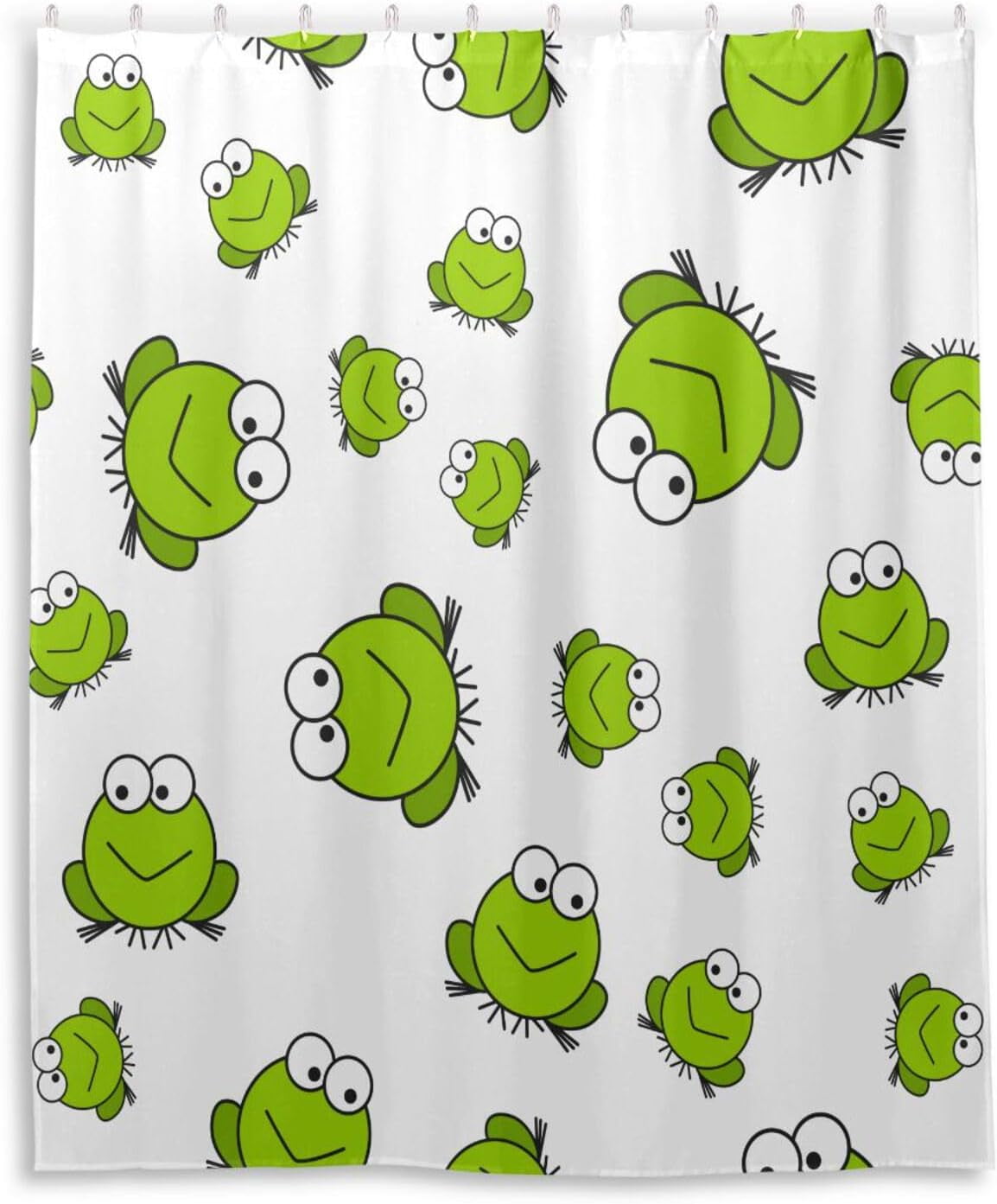FREEAMG Cute Frog Shower Curtains, Waterproof Fabric Shower Curtains ...