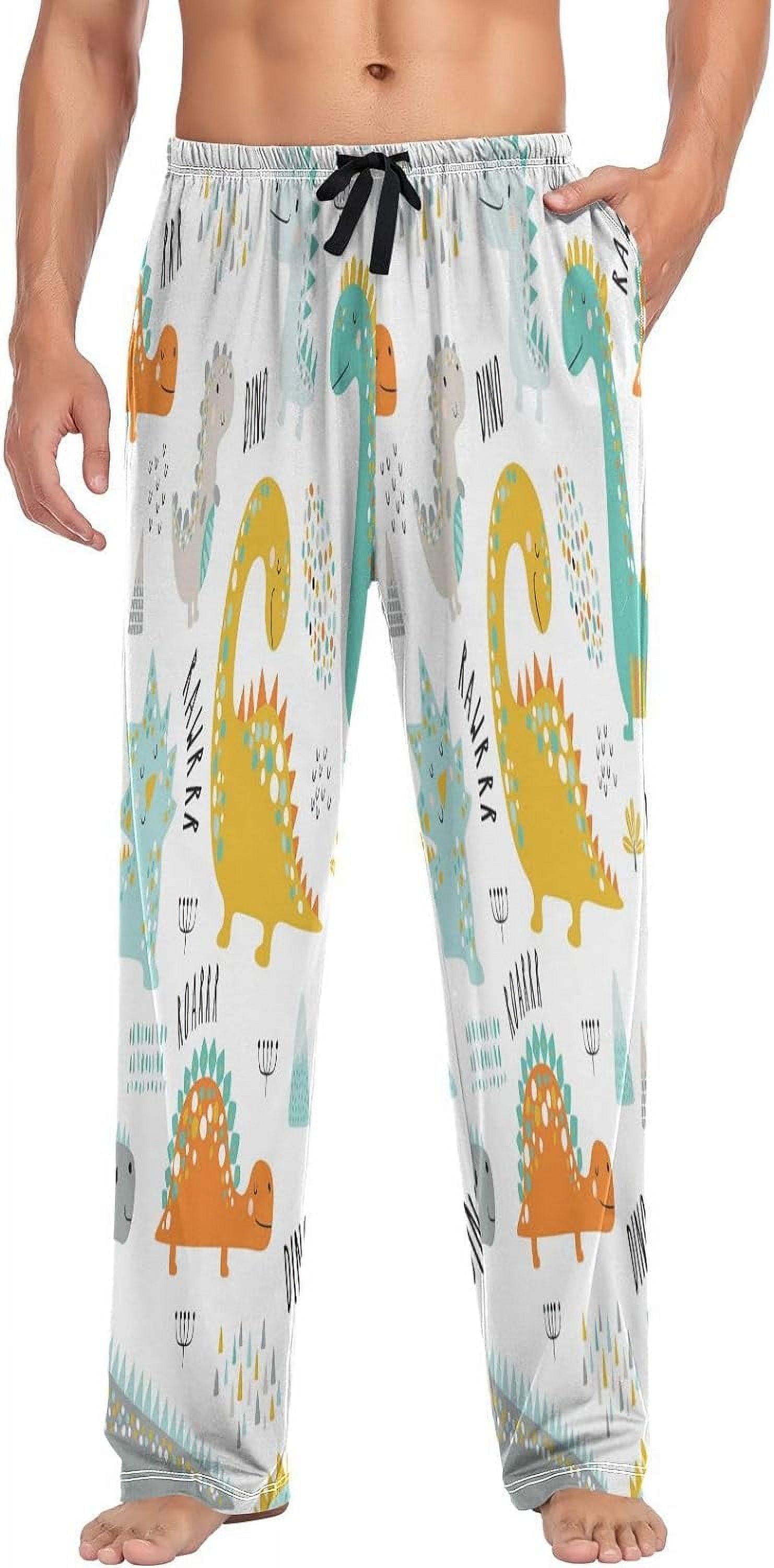 FREEAMG Cute Funny Dinosaurs Pajama Pants for Men, Men's Separate ...