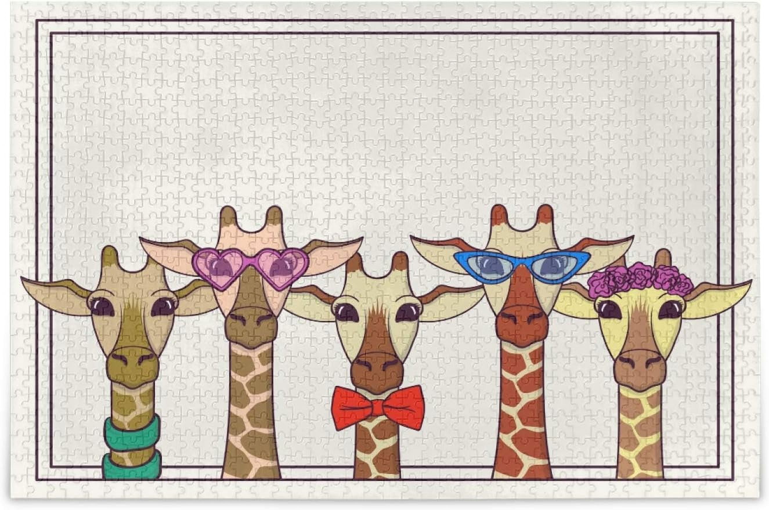 FREEAMG Cute Giraffe Animals Puzzle for Adults 1000 Piece Puzzles Game ...