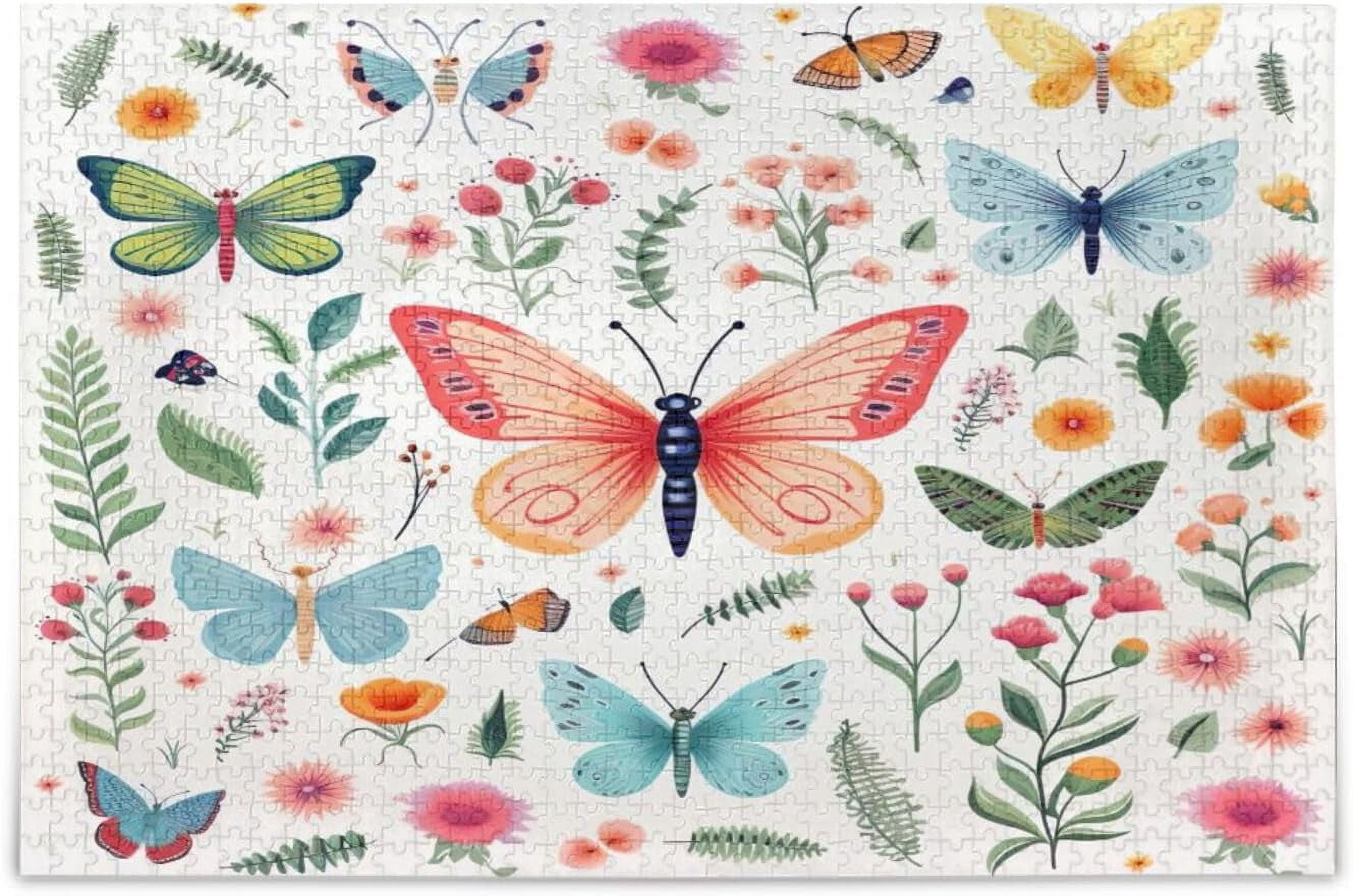 FREEAMG Cute Insect Pattern Puzzle 1000 Pieces - Wooden Jigsaw Puzzles ...