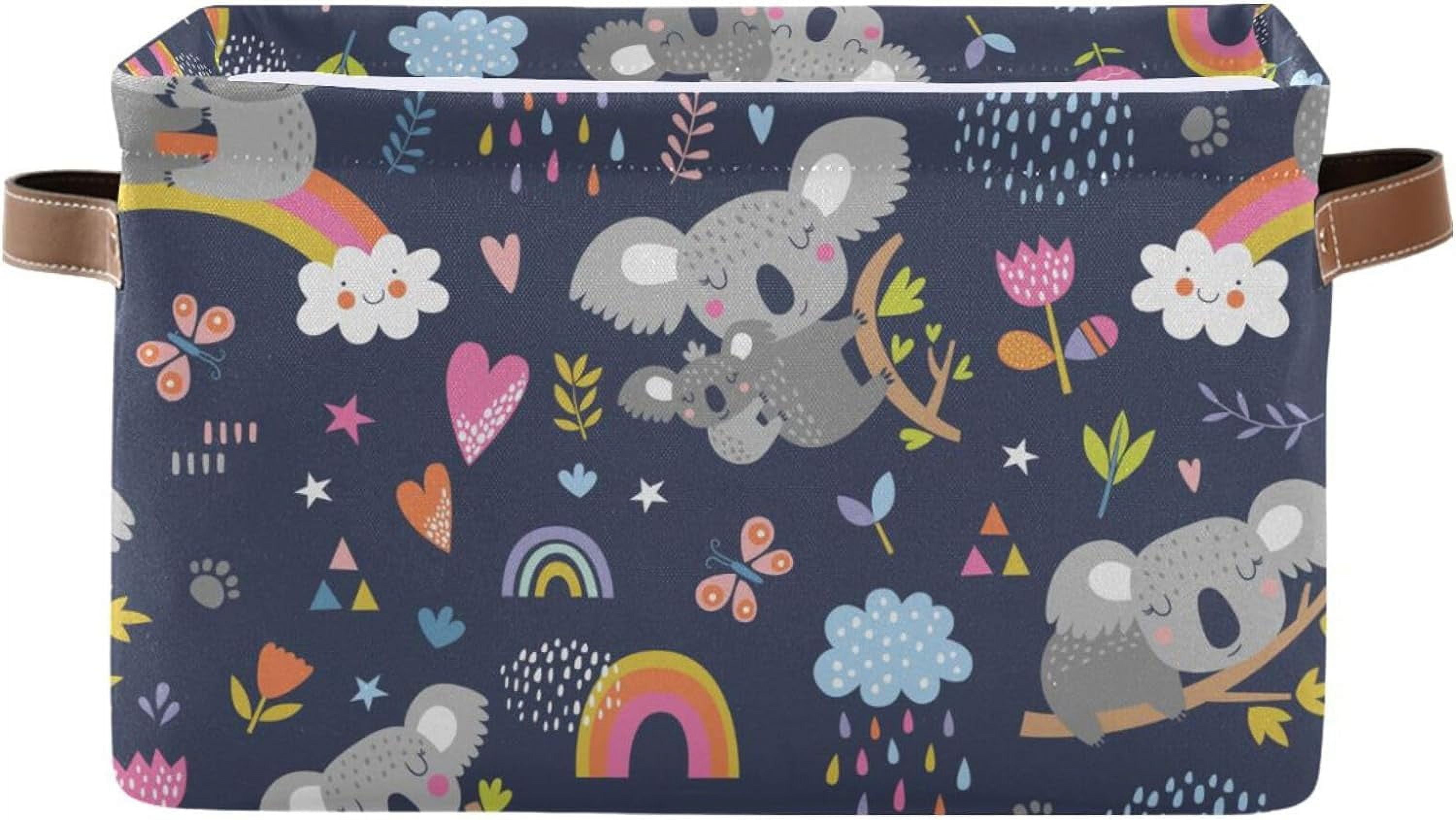 FREEAMG Cute Koala Storage Basket, Durable Canvas Organizer With ...