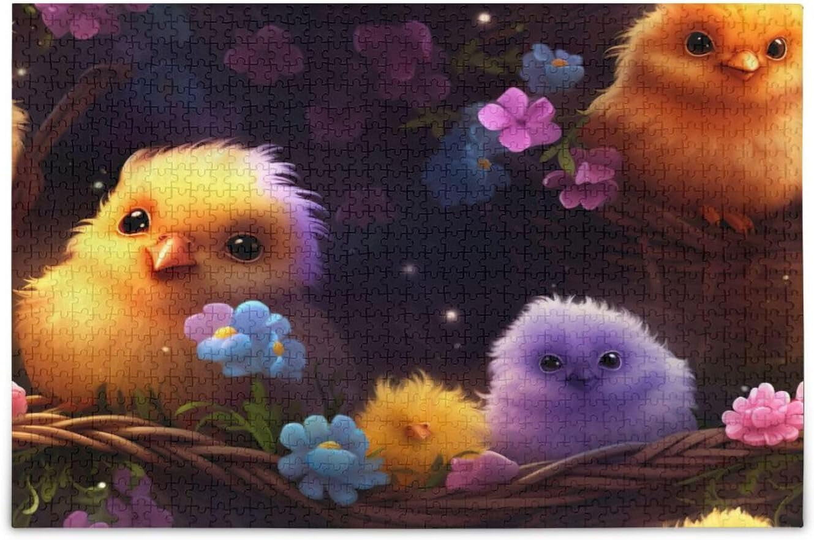 FREEAMG Cute Little Chicks Puzzle 1000 Pieces - Wooden Jigsaw Puzzles ...
