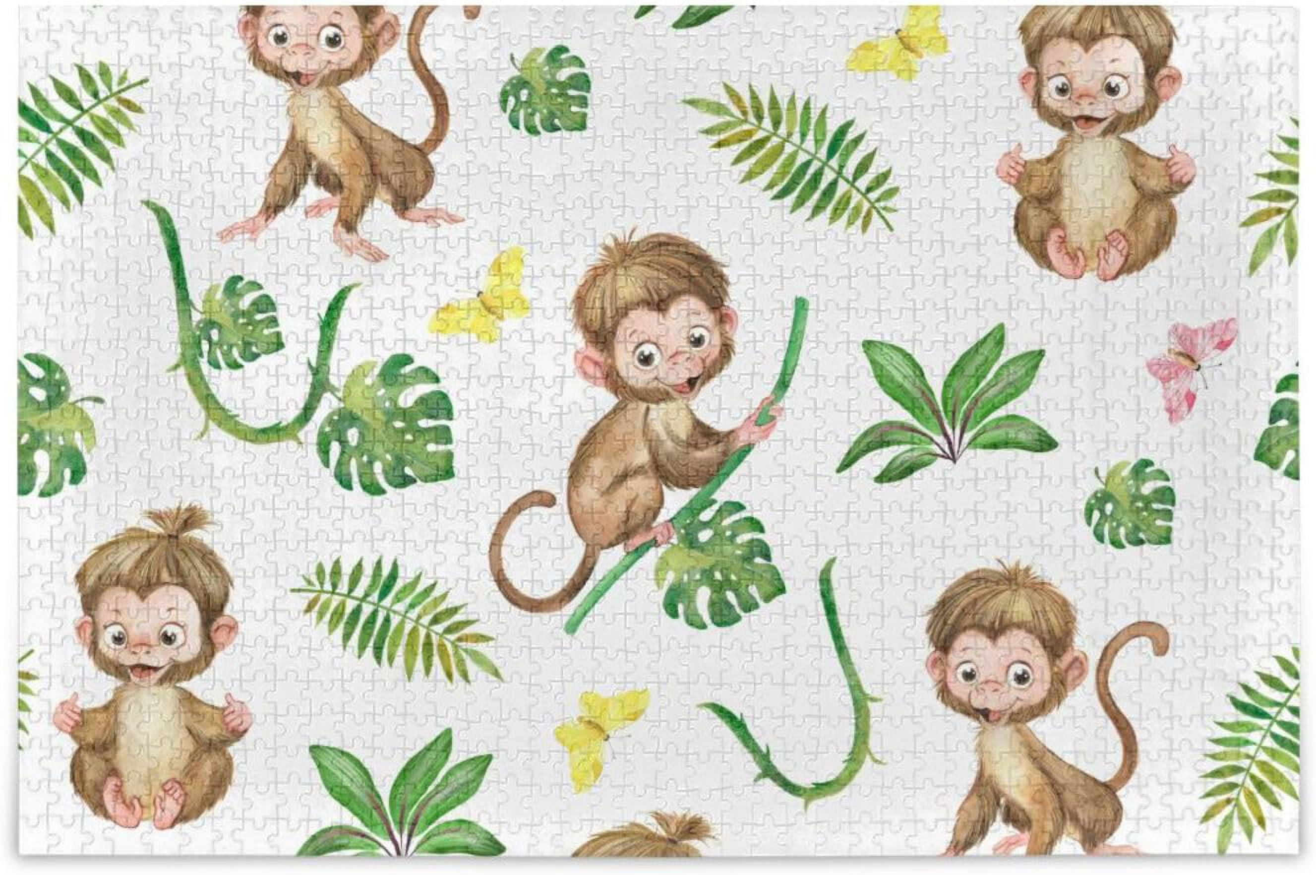 FREEAMG Cute Monkeys Jigsaw Puzzle for Adults Teens Kids, 500 Pieces ...