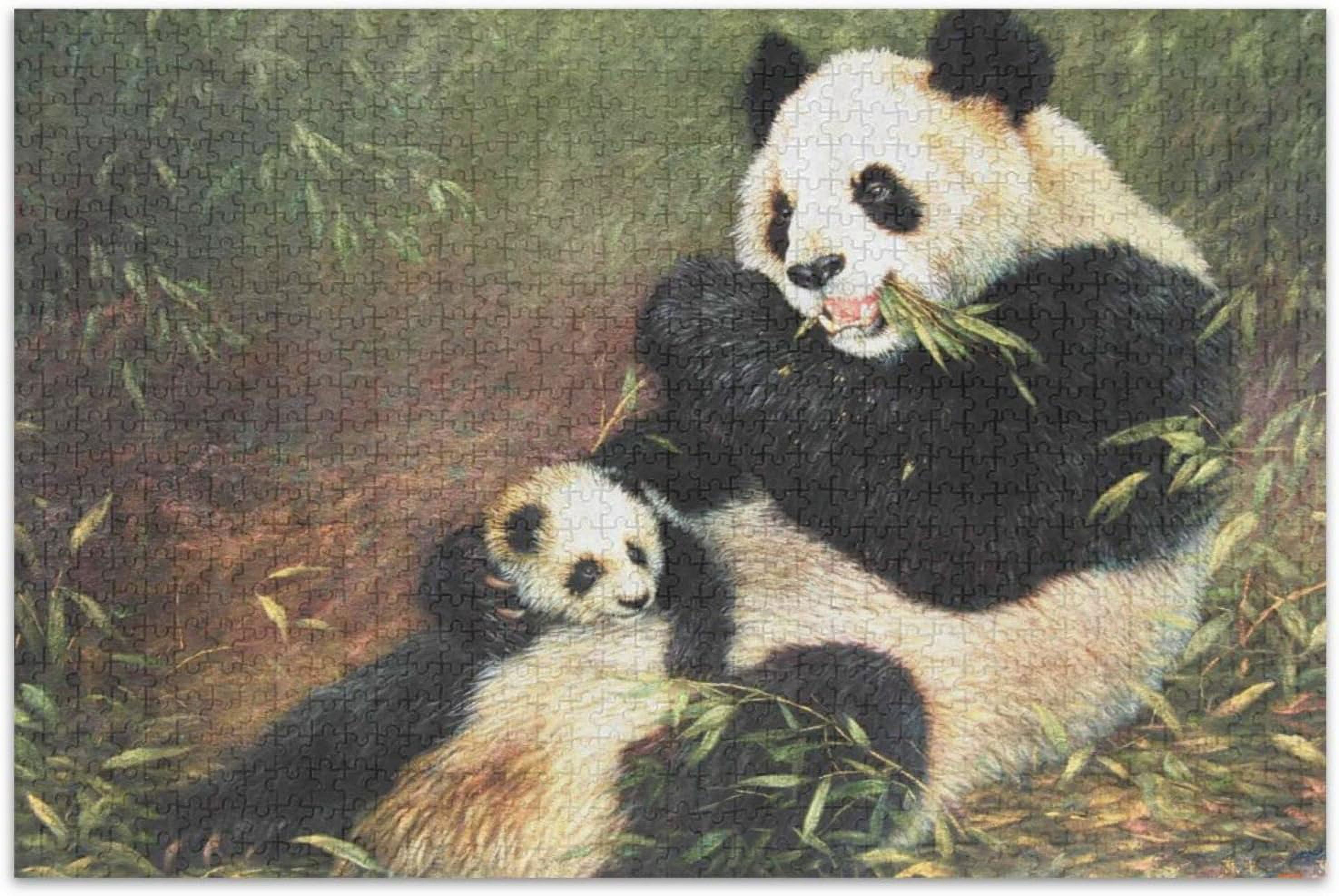 FREEAMG Cute Panda 1000 Piece Jigsaw Puzzle, Wall Artwork Puzzle Games ...