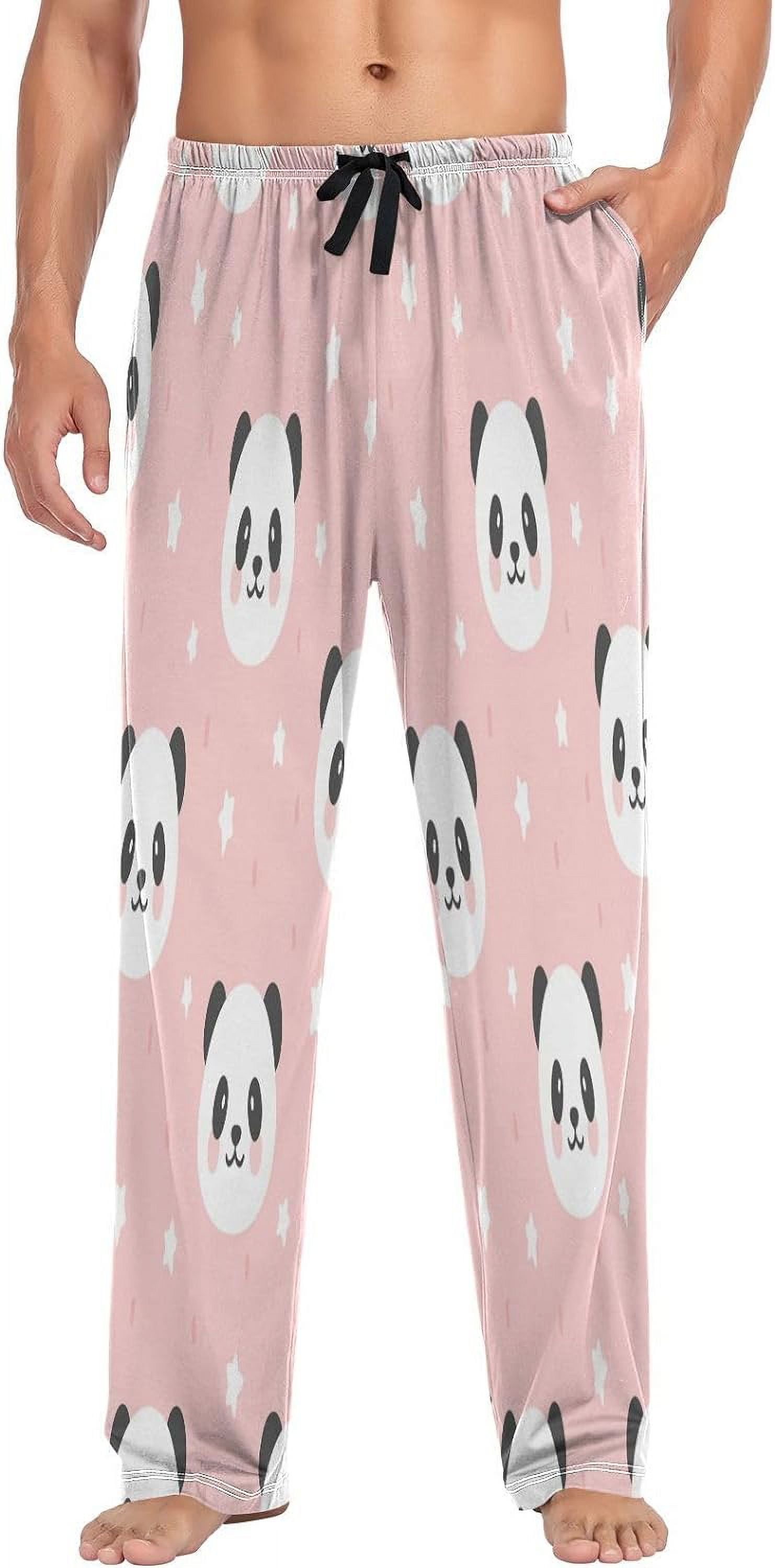 FREEAMG Cute Panda Pattern Pajama Pants for Men, Men's Separate Bottoms ...