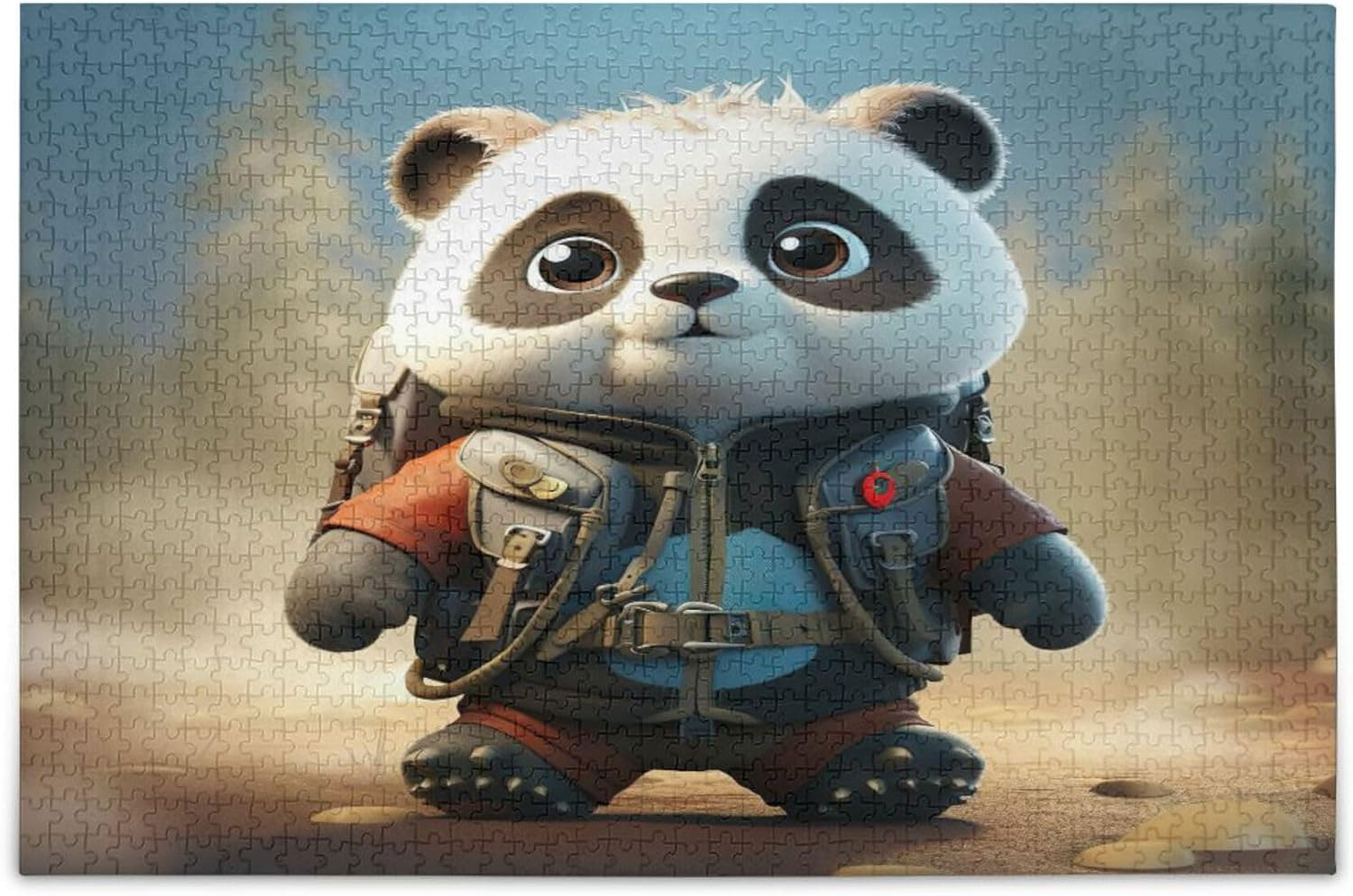 FREEAMG Cute Panda Puzzle for Children Adult 1000 Piece Jigsaw Puzzles ...