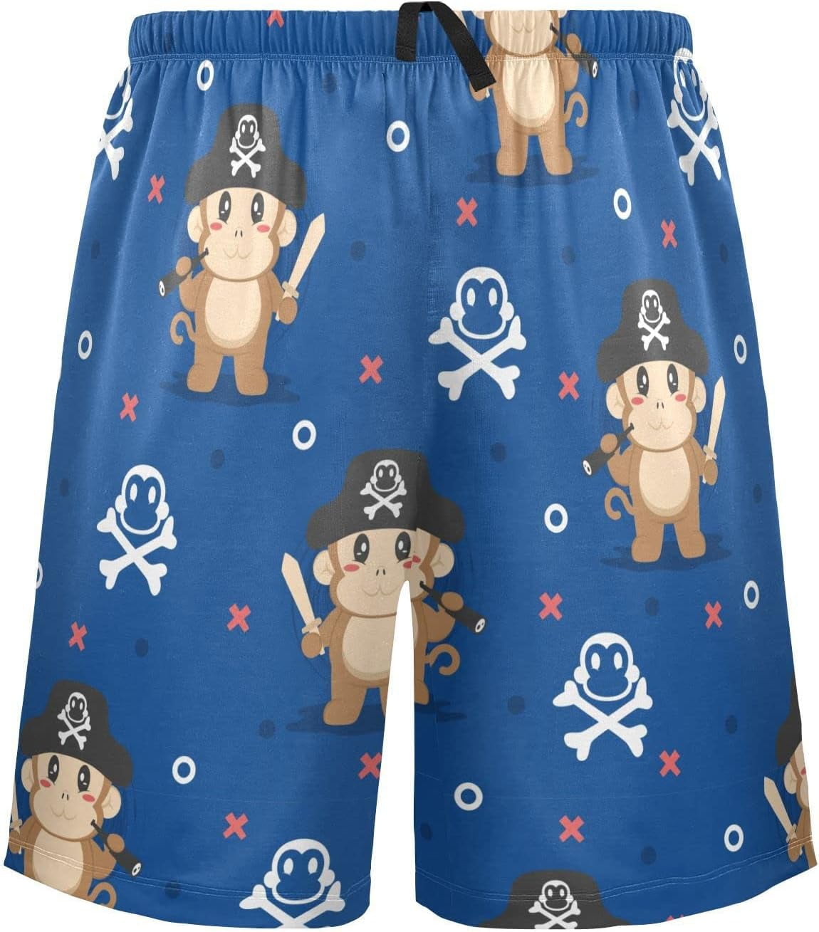 FREEAMG Cute Pirate Monkey Cartoon Trendy Pattern Men's Pajama Pants ...