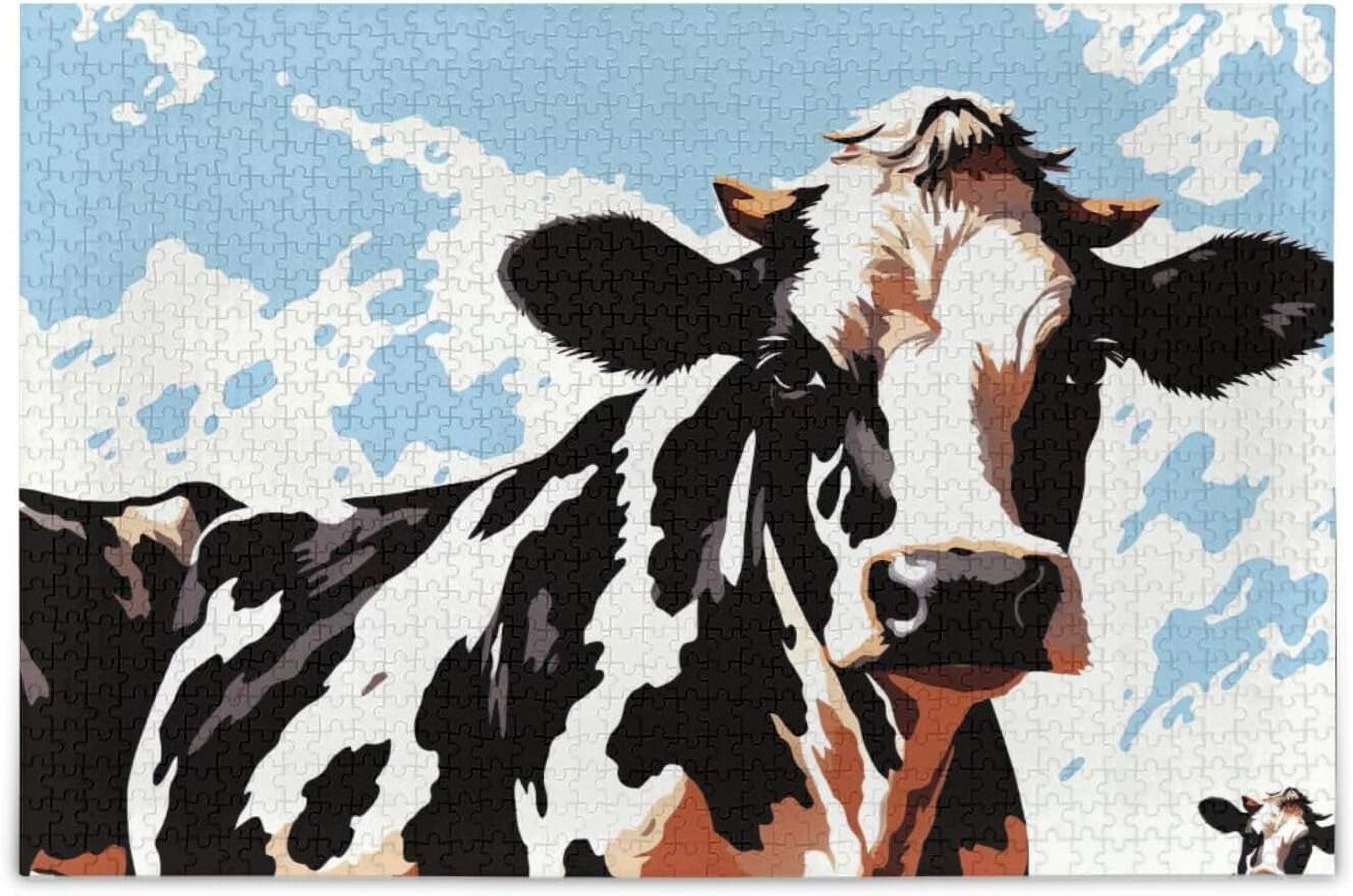 FREEAMG Cute Ranch Cows Jigsaw Puzzles for Adults or Kids 500 Piece ...