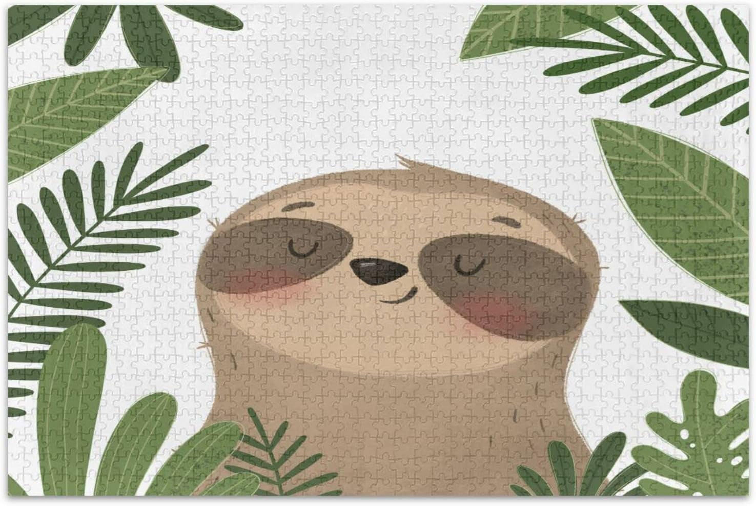 FREEAMG Cute Sloth in The Woods 1000 Piece Jigsaw Puzzle, Wall Artwork ...