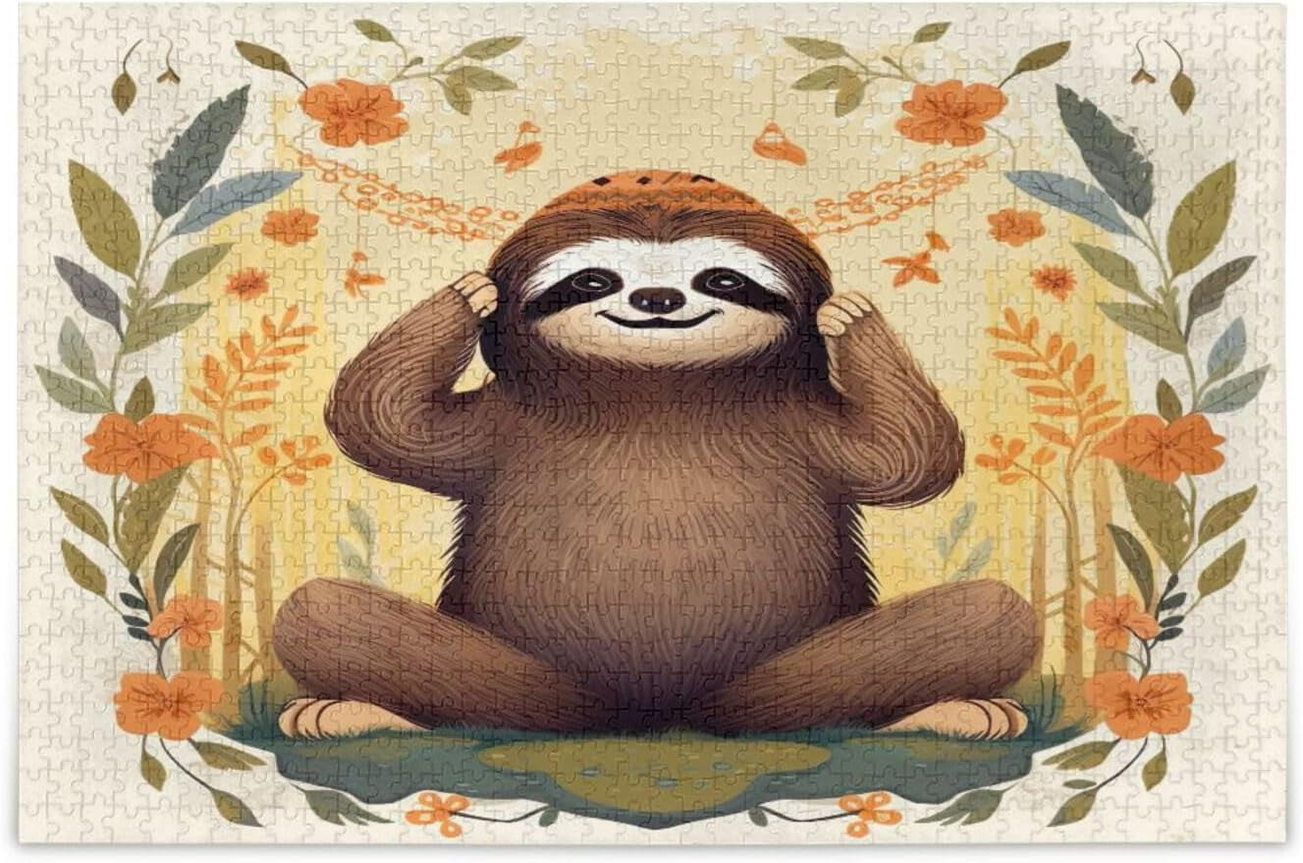 FREEAMG Cute Sloths 500 Piece Large Jigsaw Puzzle for Adults - Game ...