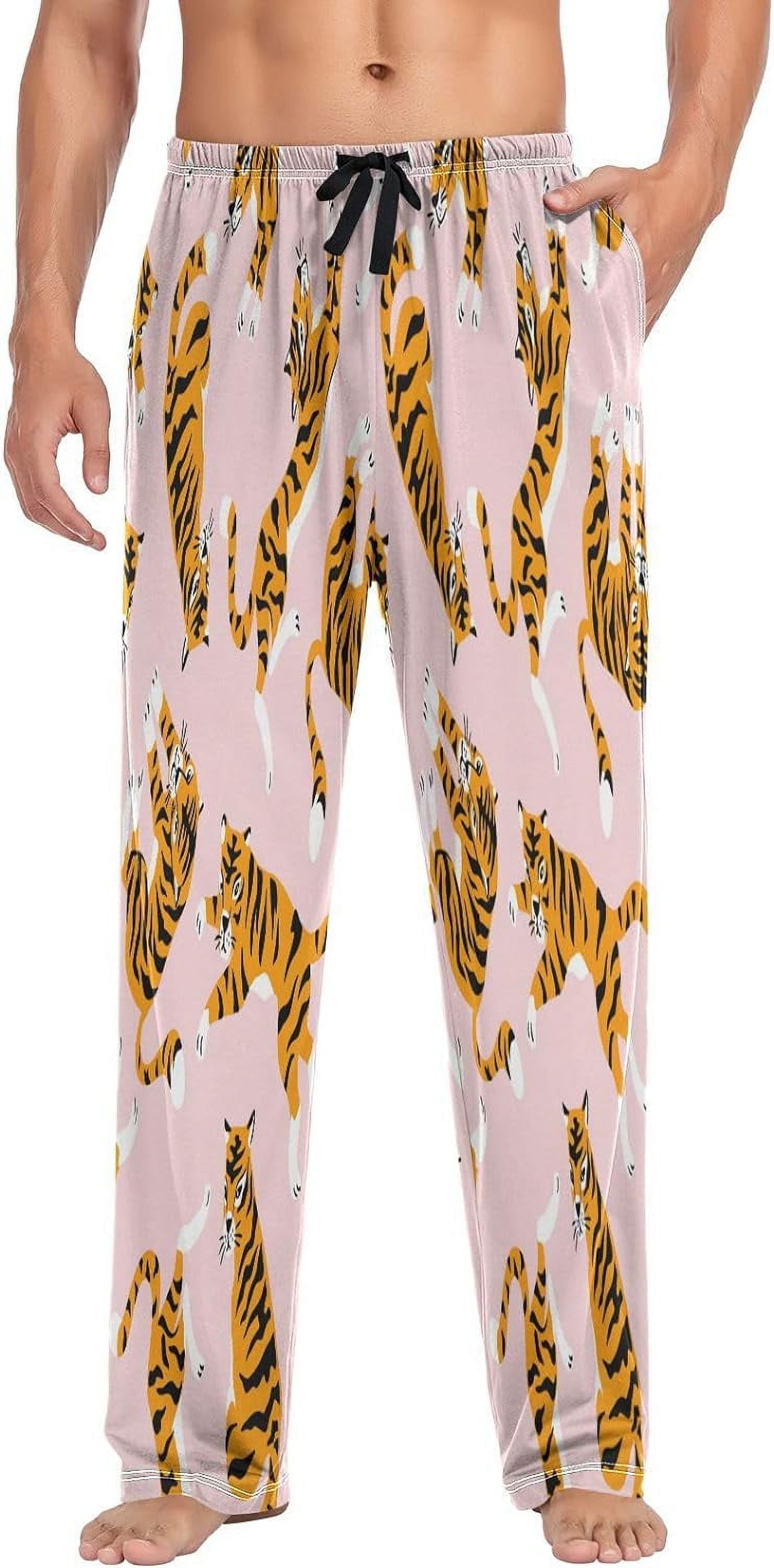 FREEAMG Cute Tiger Pajama Pants for Men, Men's Separate Bottoms, Pure ...
