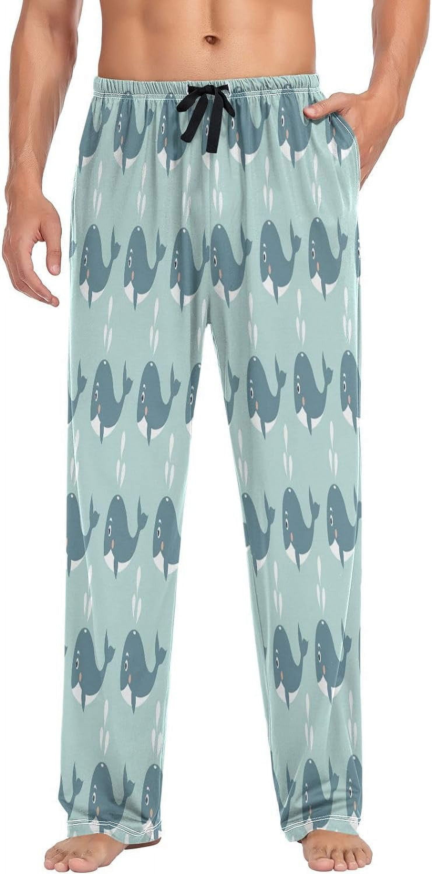 FREEAMG Cute Whales Pattern Pajama Pants for Men, Men's Separate ...