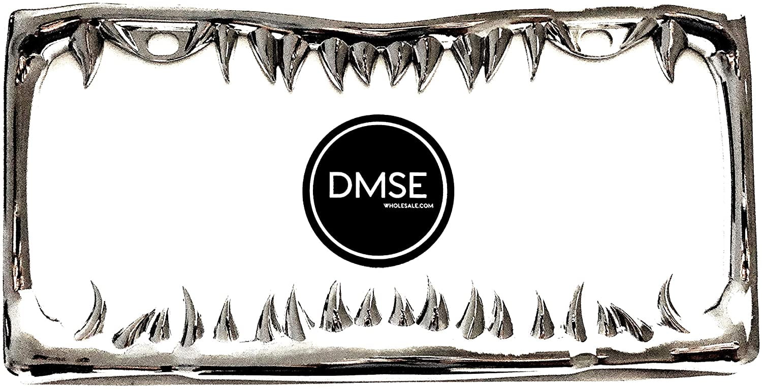 FREEAMG DMSE versal Metal Tooth Teeth Jaws License Plate Frame Cool Design For Any Vehicle ...