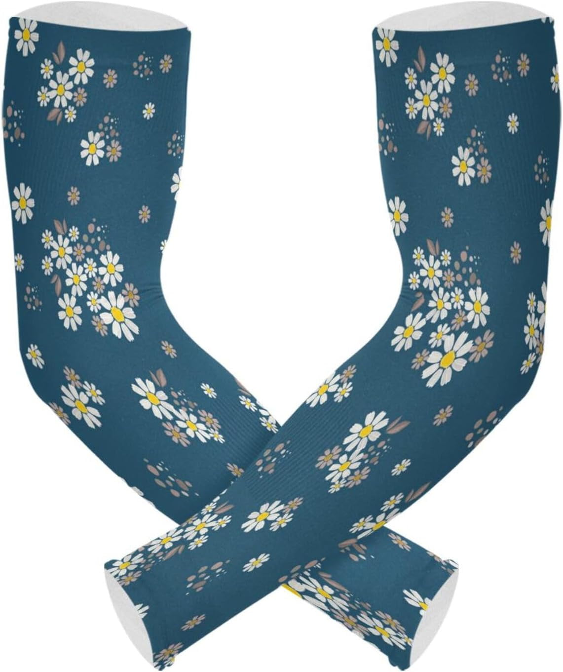 FREEAMG Daisy Floral Steelblue UV Protective Arm Sleeve, Sports ...